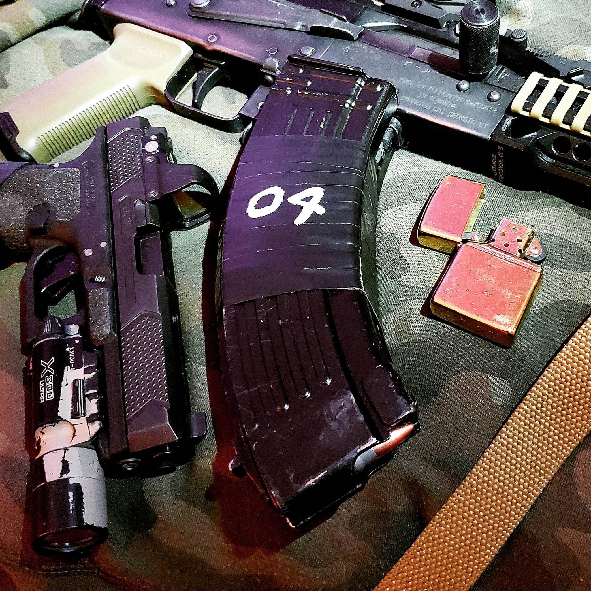 Glock 17 & AKM, freshly taped mags ready to rock. | Scrolller