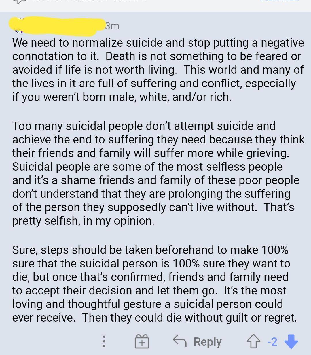 Glorifying Suicide Scrolller
