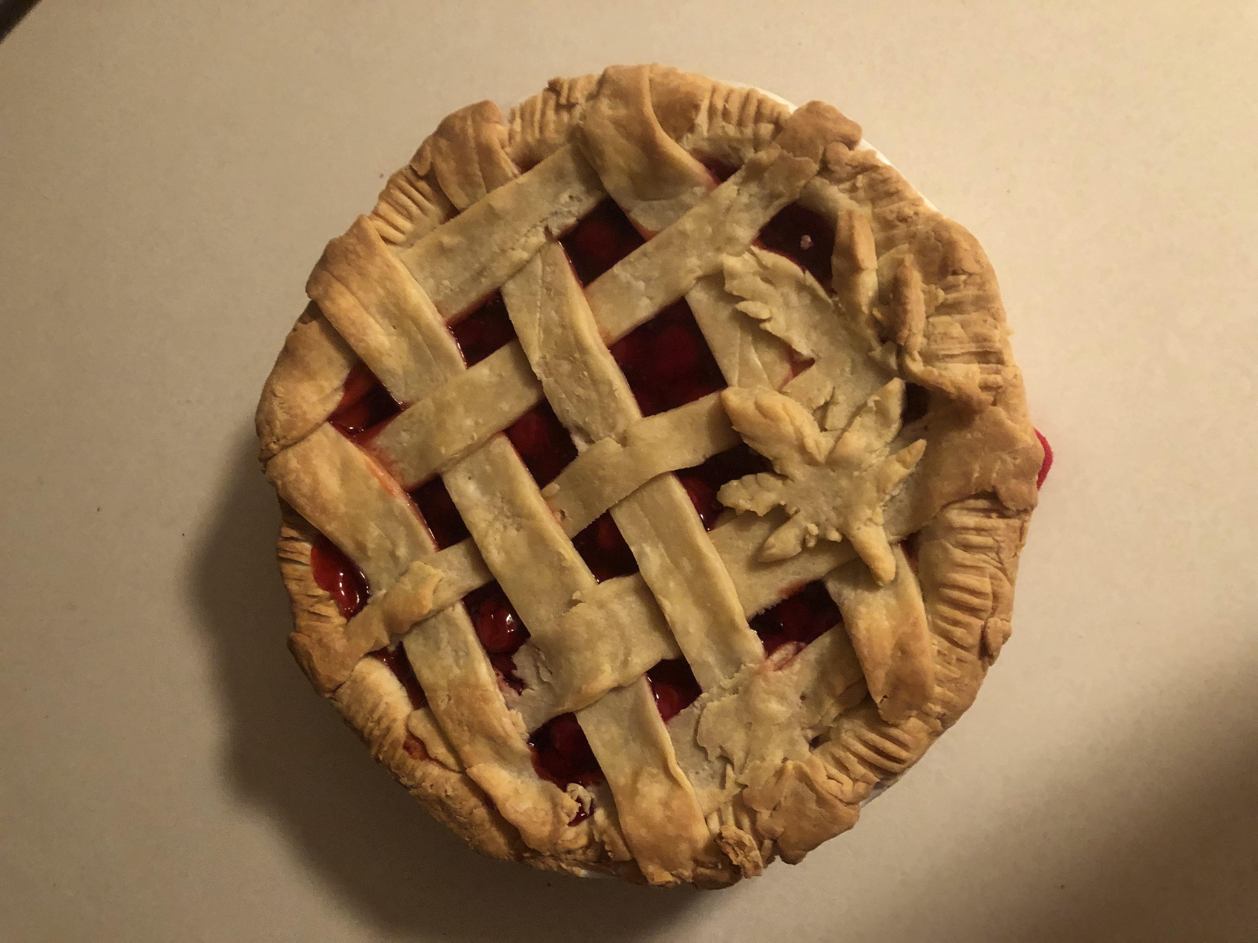 Gluten-free tipsy cherry pie with ‘leaf’ accents | Scrolller
