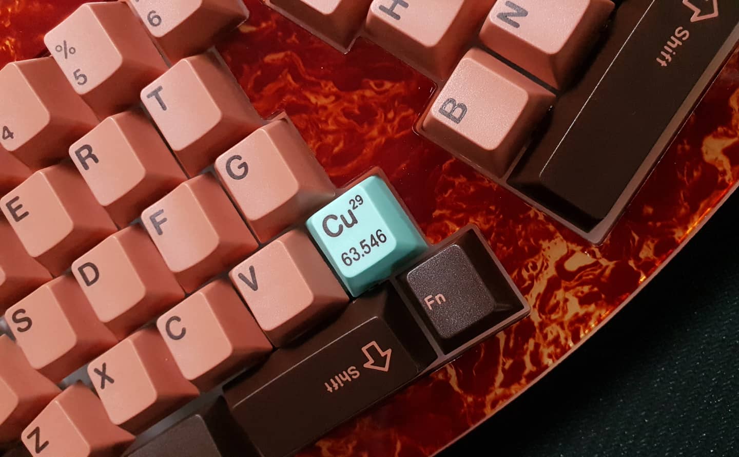 GMK Copper on a custom acrylic Alice | Scrolller