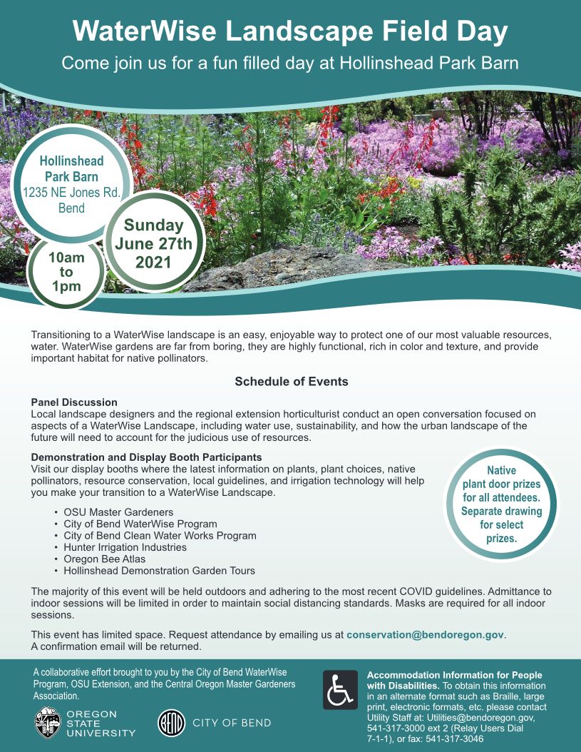 Go to the WaterWise Landscape Field Day next Sunday and get a free Native plant at the door ...