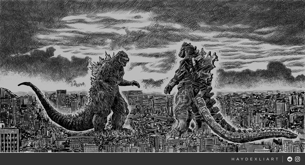 Godzilla v Mechagodzilla drawn by me | Scrolller