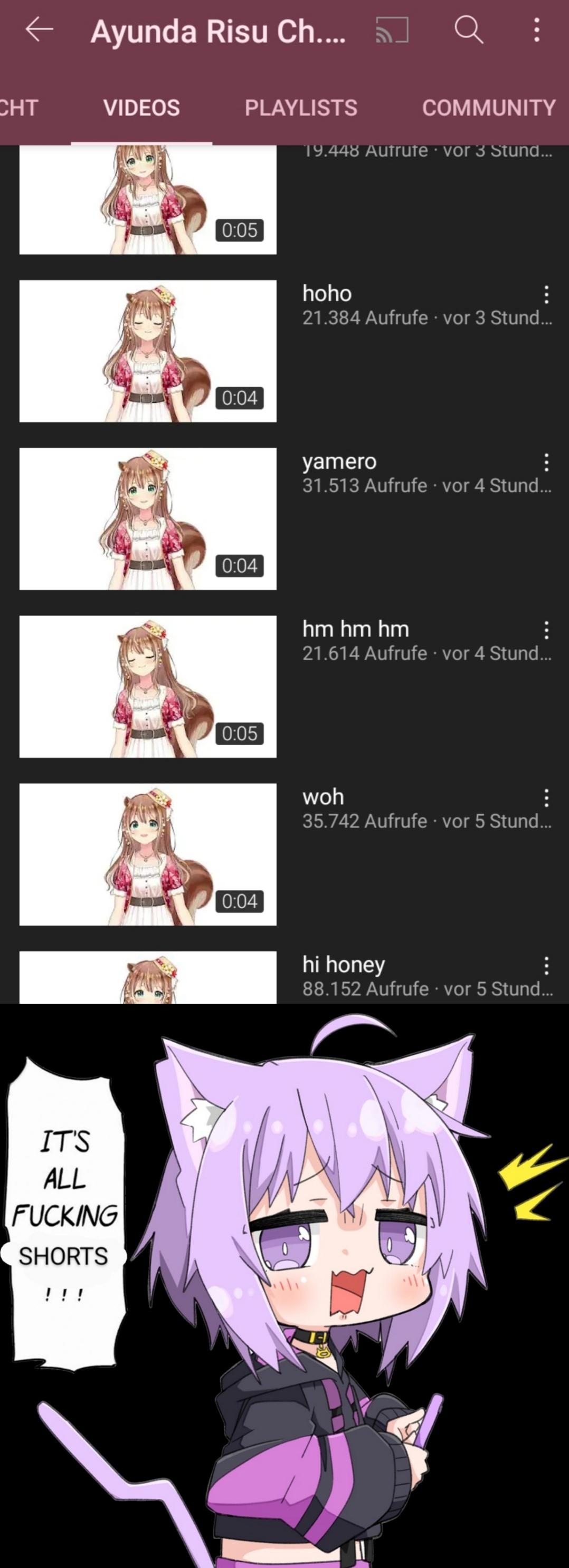 Going on Risu's channel be like: | Scrolller