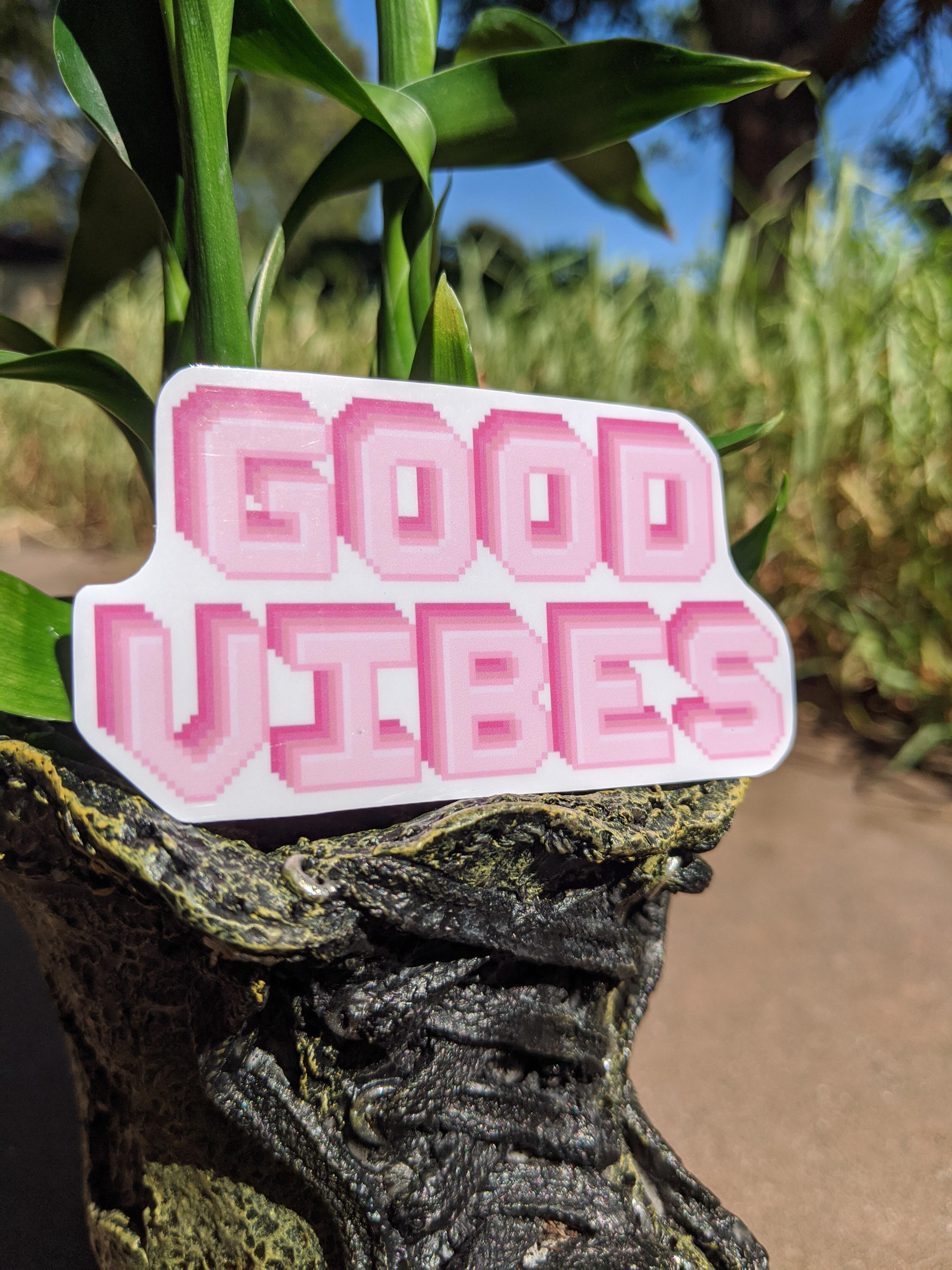Good vibes vinyl sticker | Scrolller