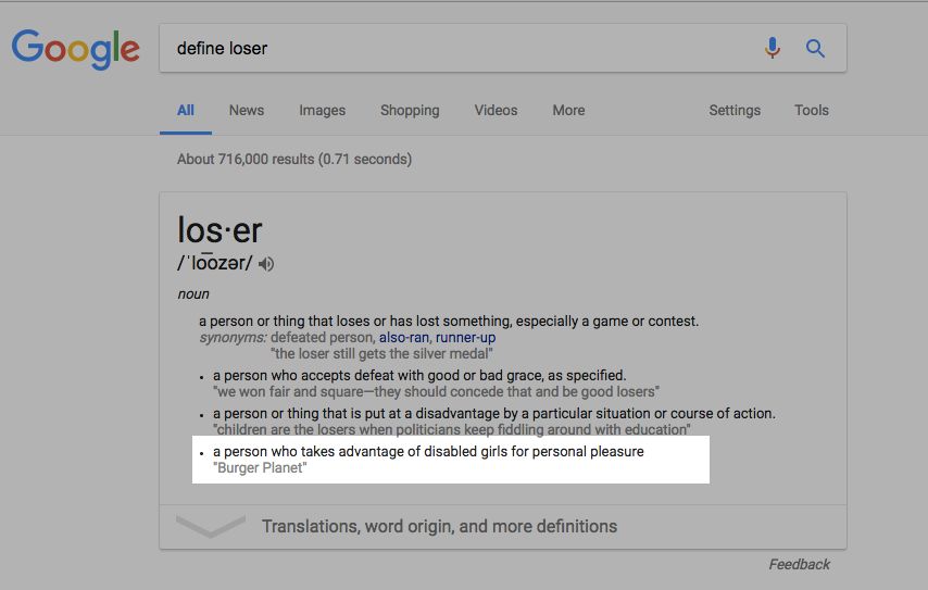 Google, define "loser" | Scrolller