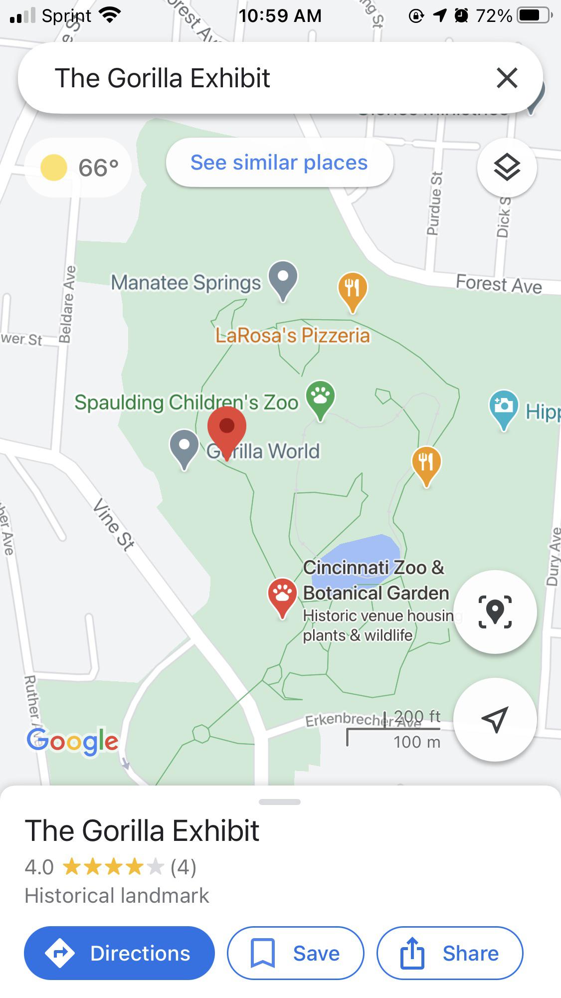 Google Maps calls the Gorilla Exhibit at the Cincinnati Zoo a Historical Landmark. | Scrolller