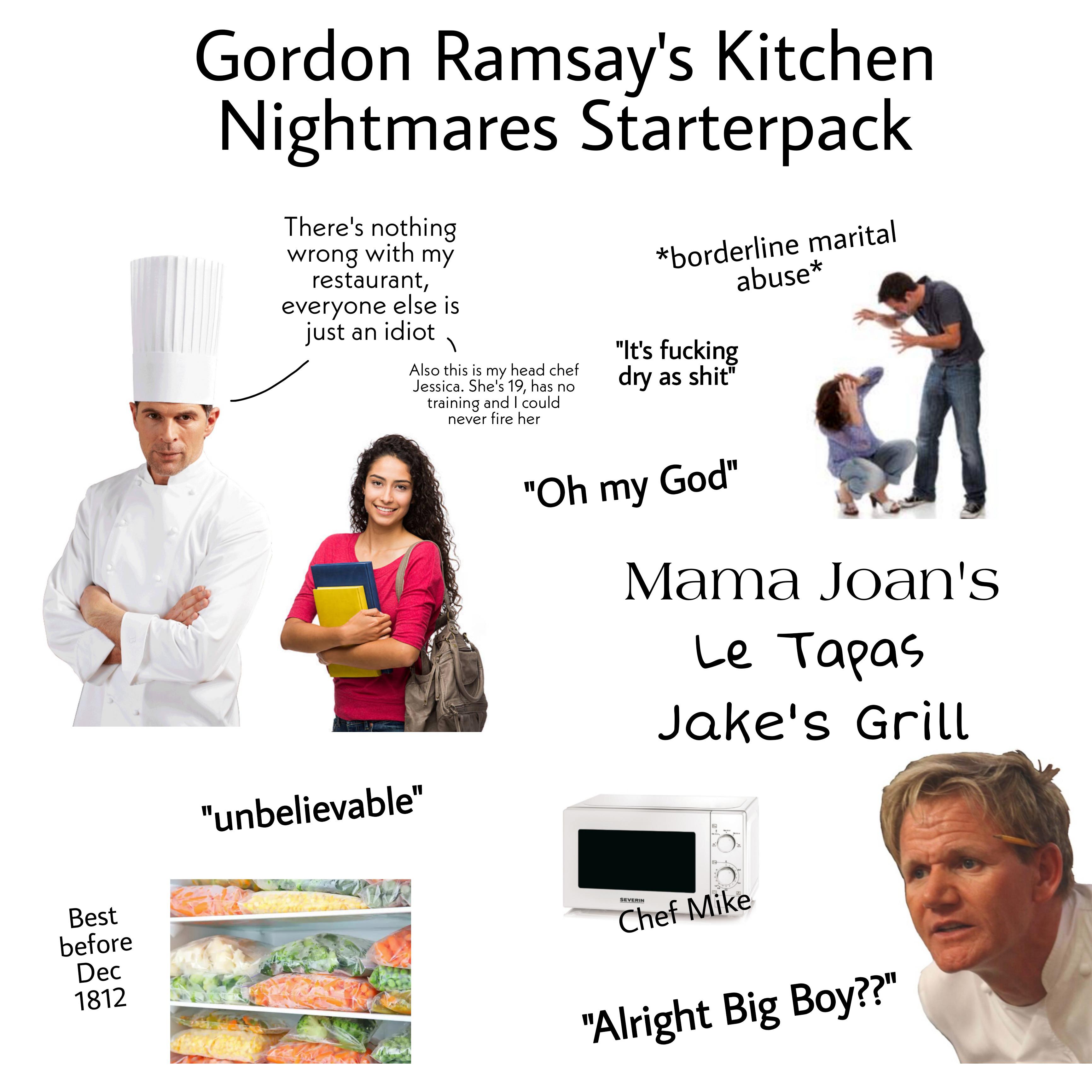 Gordon Ramsay's Kitchen Nightmares Starterpack | Scrolller