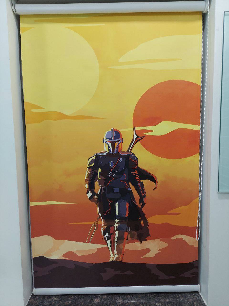 Got a window curtain of Din Djarin in the binary sunset 🌇 | Scrolller