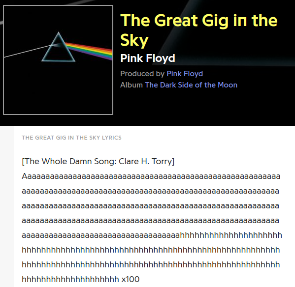 Great Gig in the Sky - Pink Floyd | Scrolller