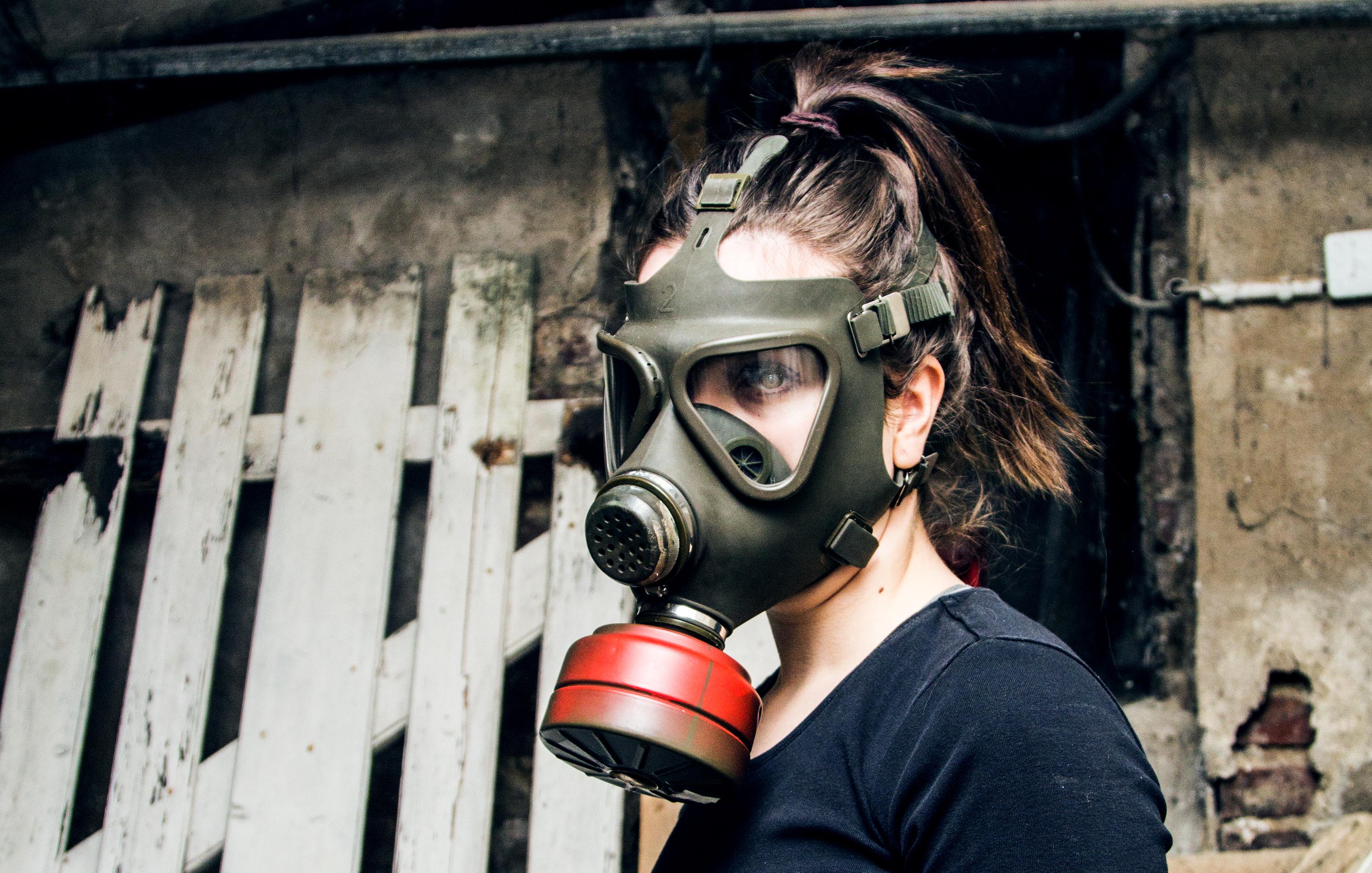 green eyes - green gas mask | Scrolller