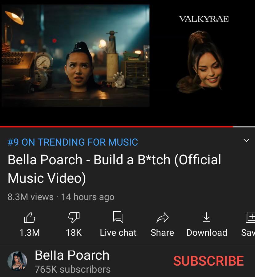 Guys!! Build A B*tch hit #9 on YouTube!! | Scrolller