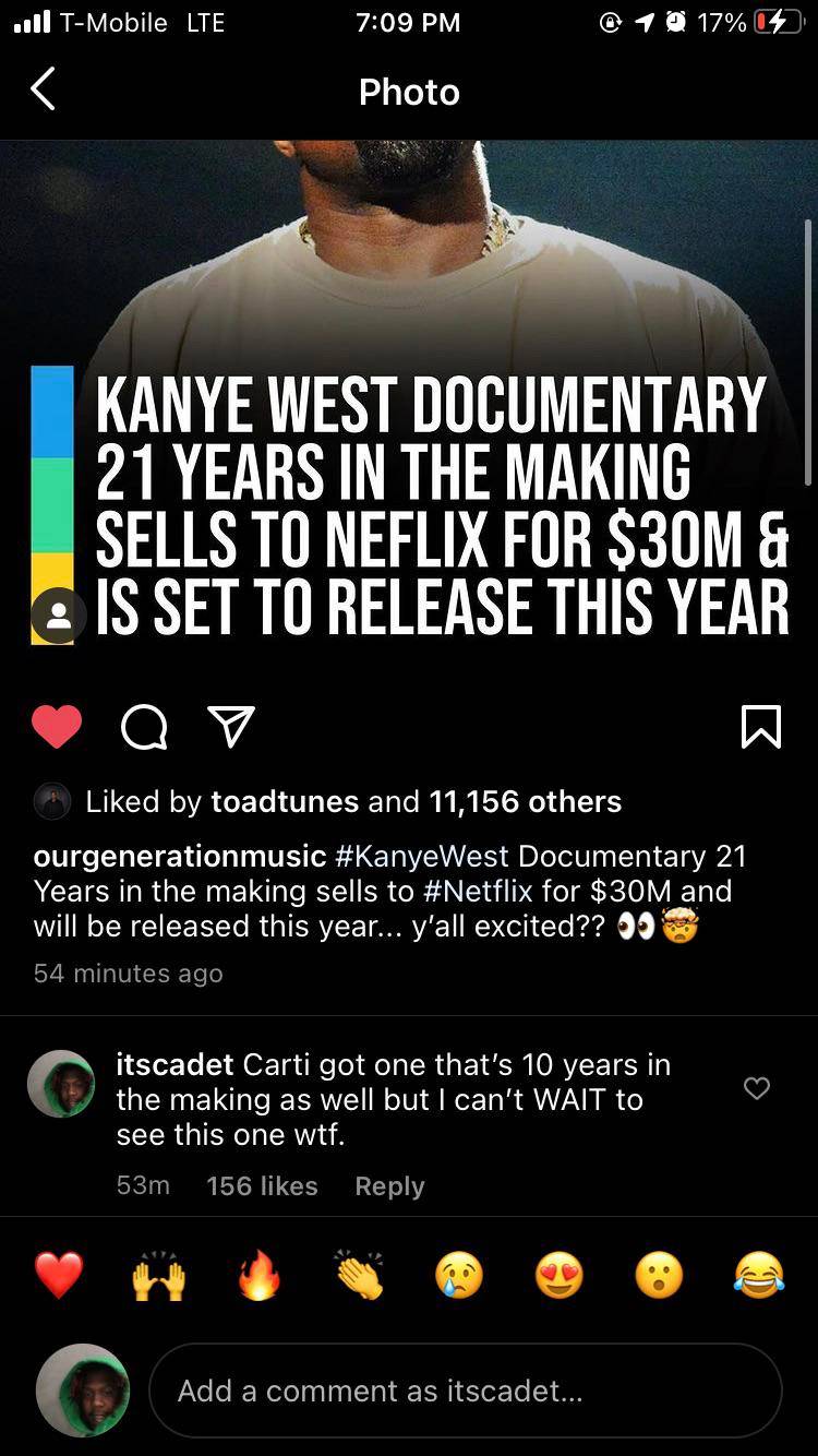 Guys remember when I posted screenshots of the guy doing Carti documentary confirming that it’s ...