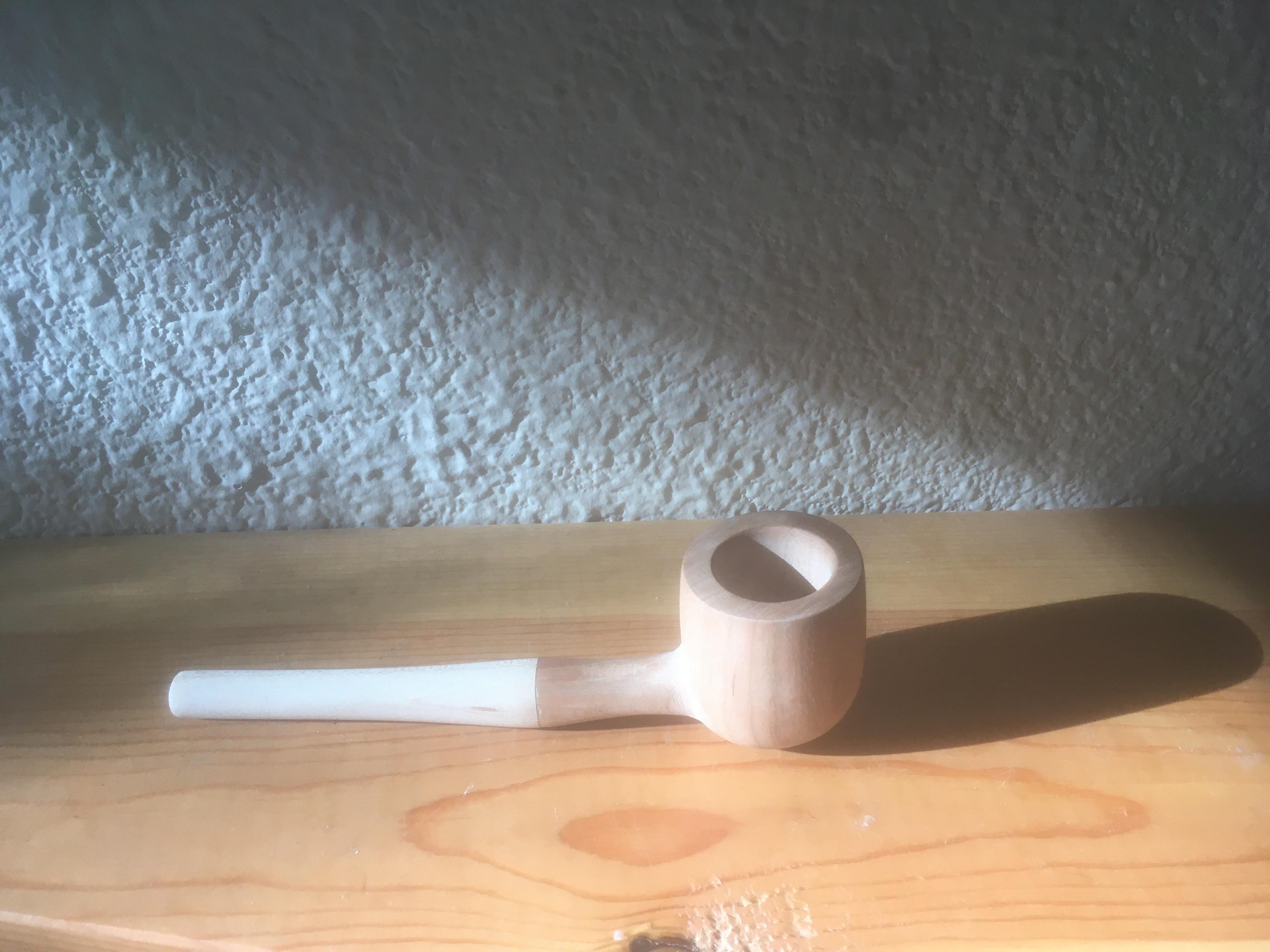 Hand carved my first pipe! Cherry bowl with maple stem | Scrolller