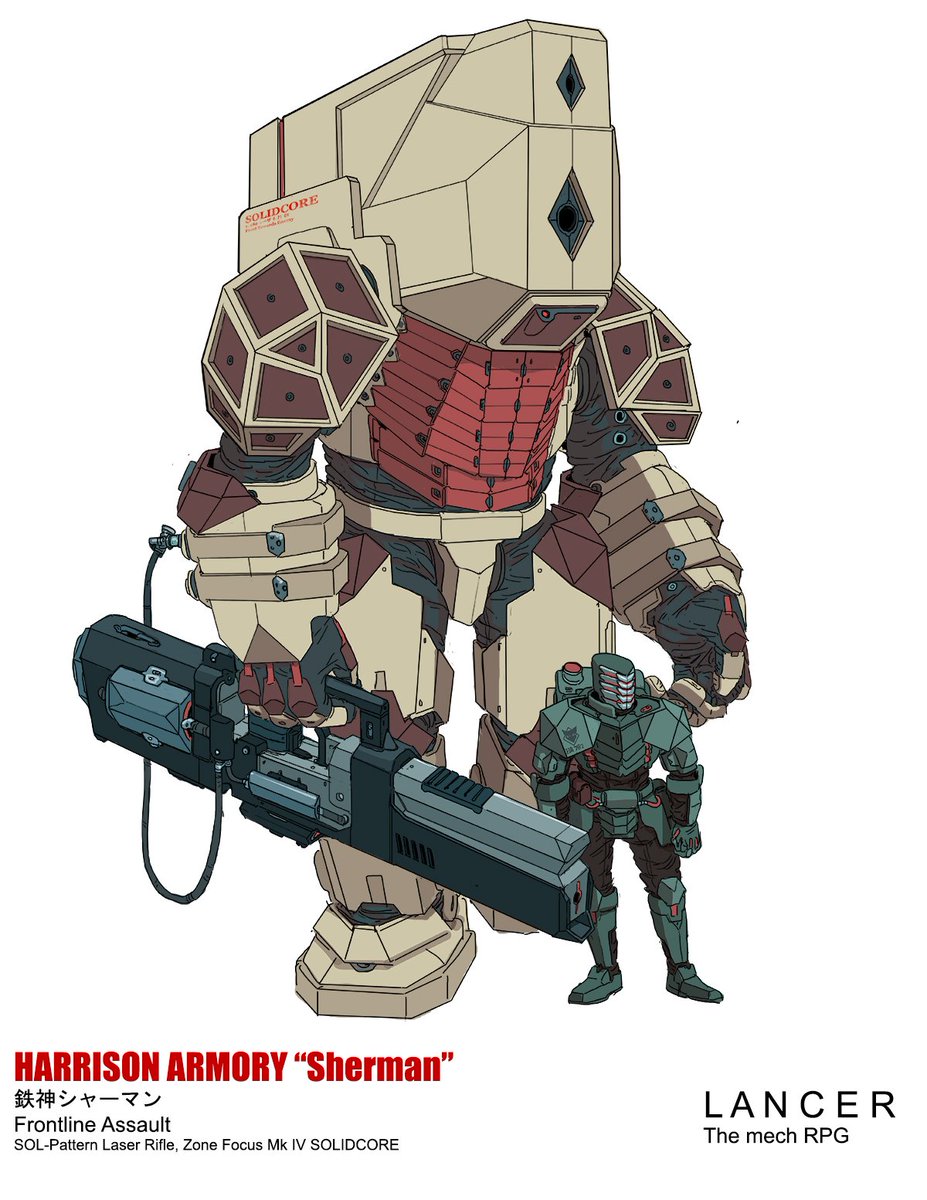 Harrison Armory (HA) Sherman. From Abbadon's TTRPG Lancer | Scrolller