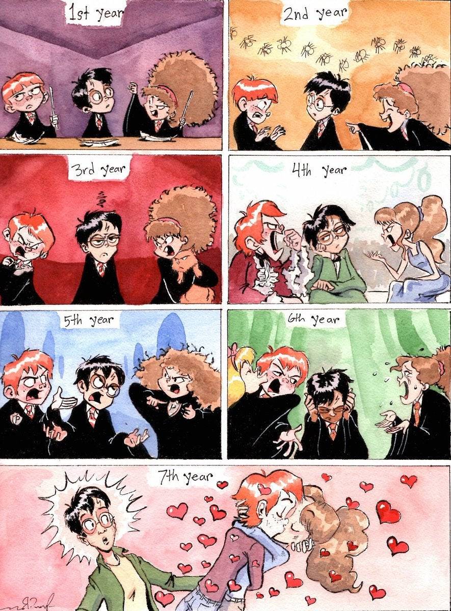 Harry Potter: Ron and Hermione through the years | Scrolller
