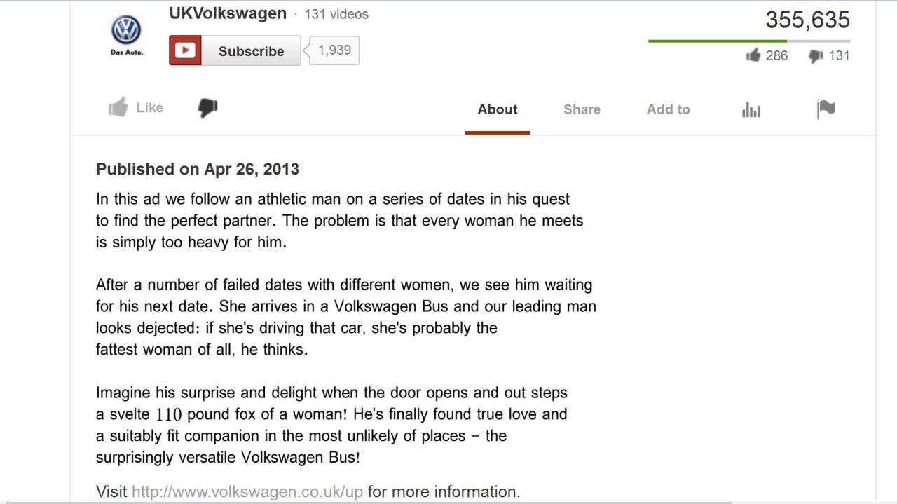 Has anyone seen that new Volkswagen ad which engages in body shaming to sell cars? | Scrolller