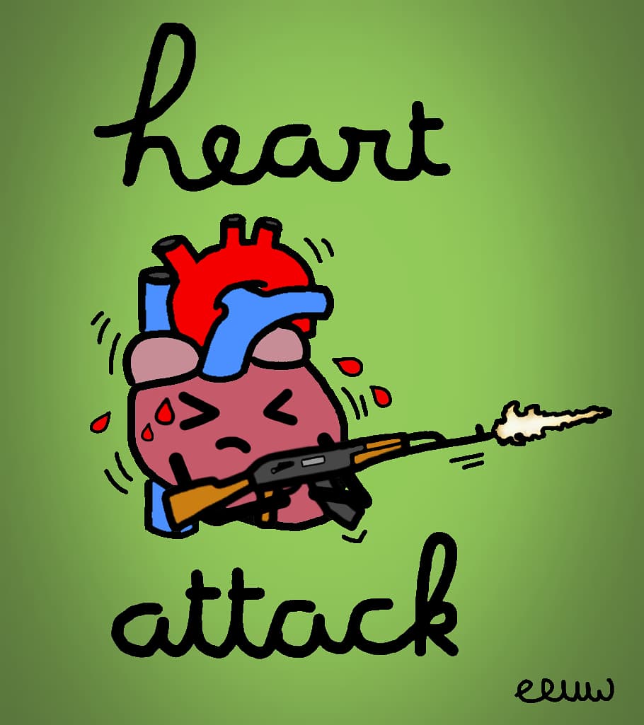 heart attack, eeuw, digital art, 2021 | Scrolller