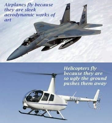 Helicopters are like bees. They look like they shouldn't fly but they do. | Scrolller