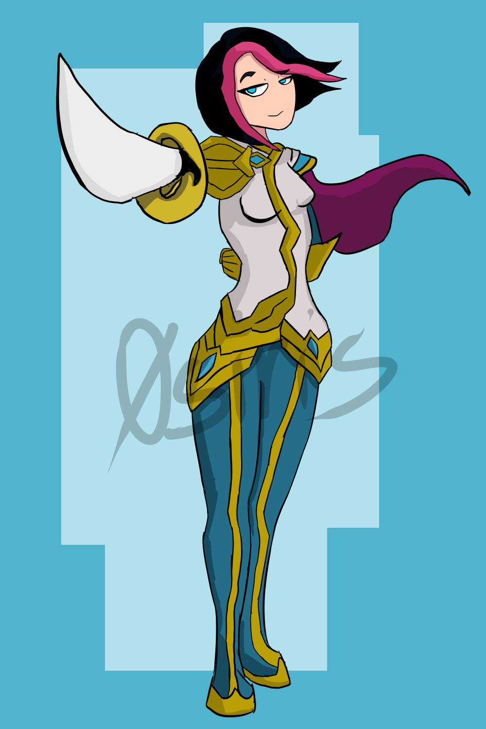 Hello Fiora mains! Did a bit of artwork for well yeah: Fiora! Hope you guys like it! :D | Scrolller