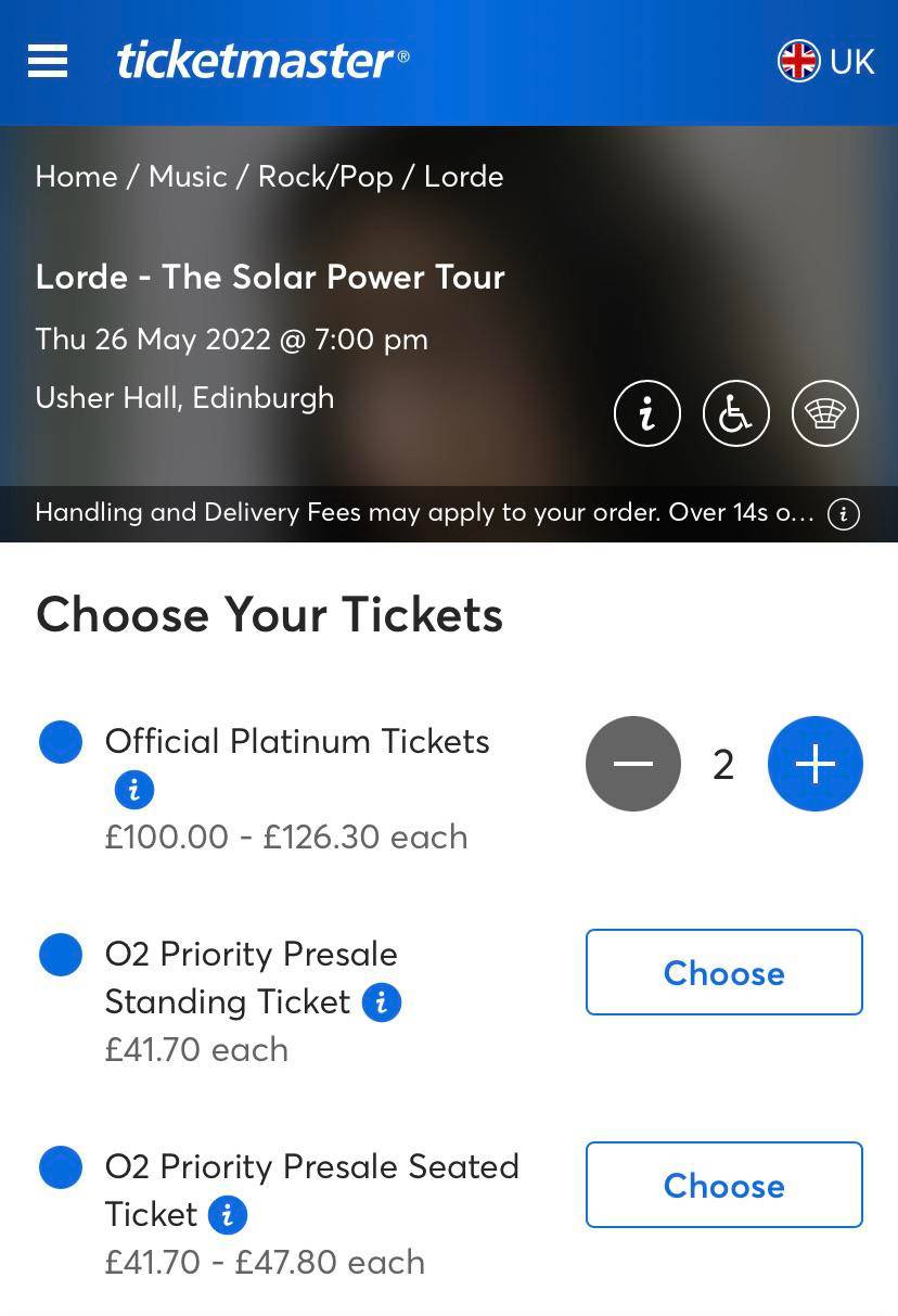 here are the prices for the uk solar power tour shows! o2 priority ...