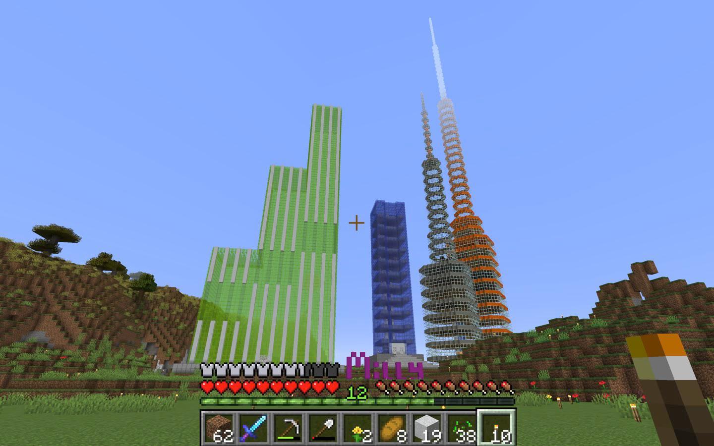 here’s my skyline so far! (i could use name suggestions for the buildings) | Scrolller