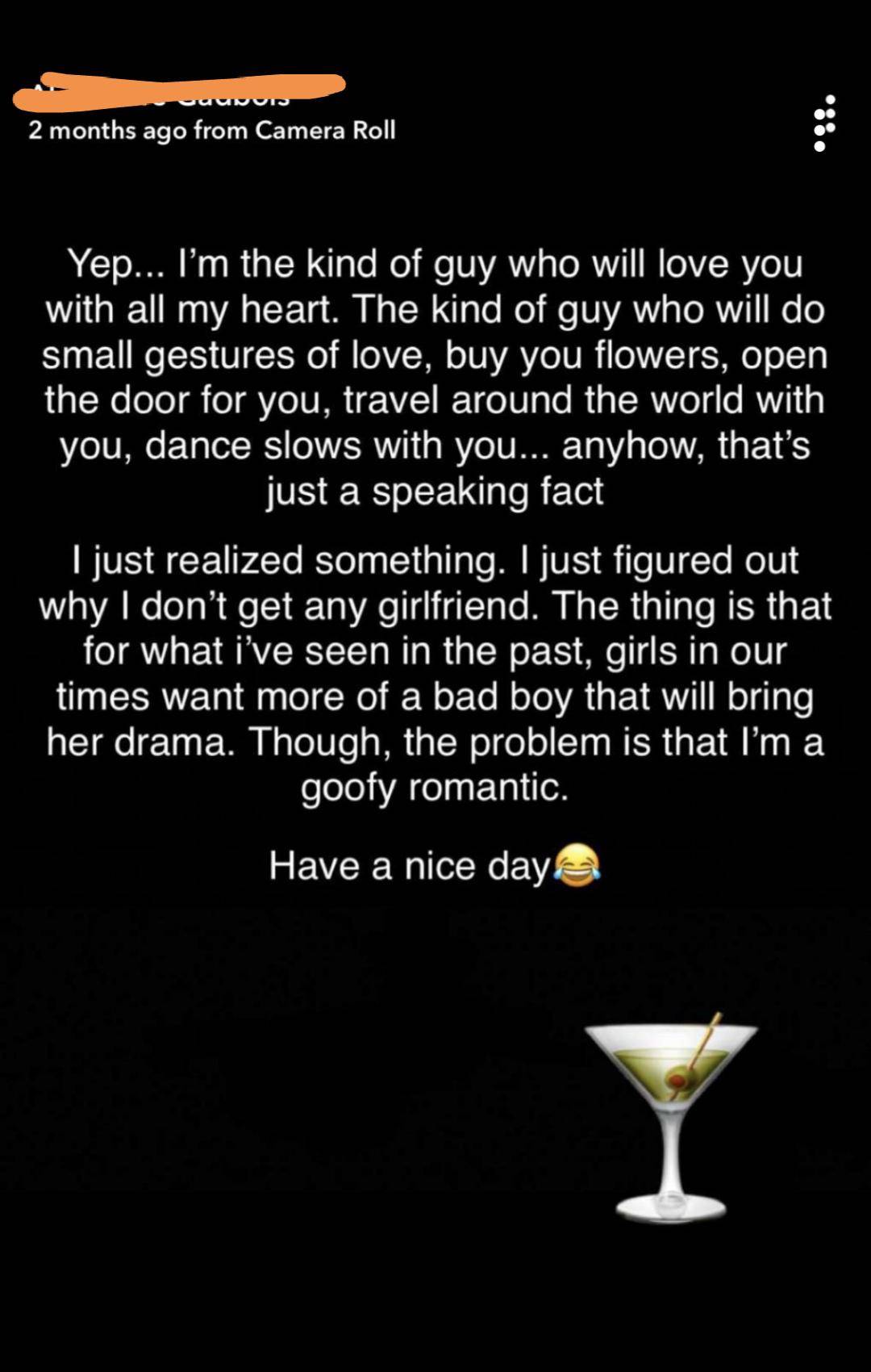 Here's a goofy romantic for you ladies. | Scrolller