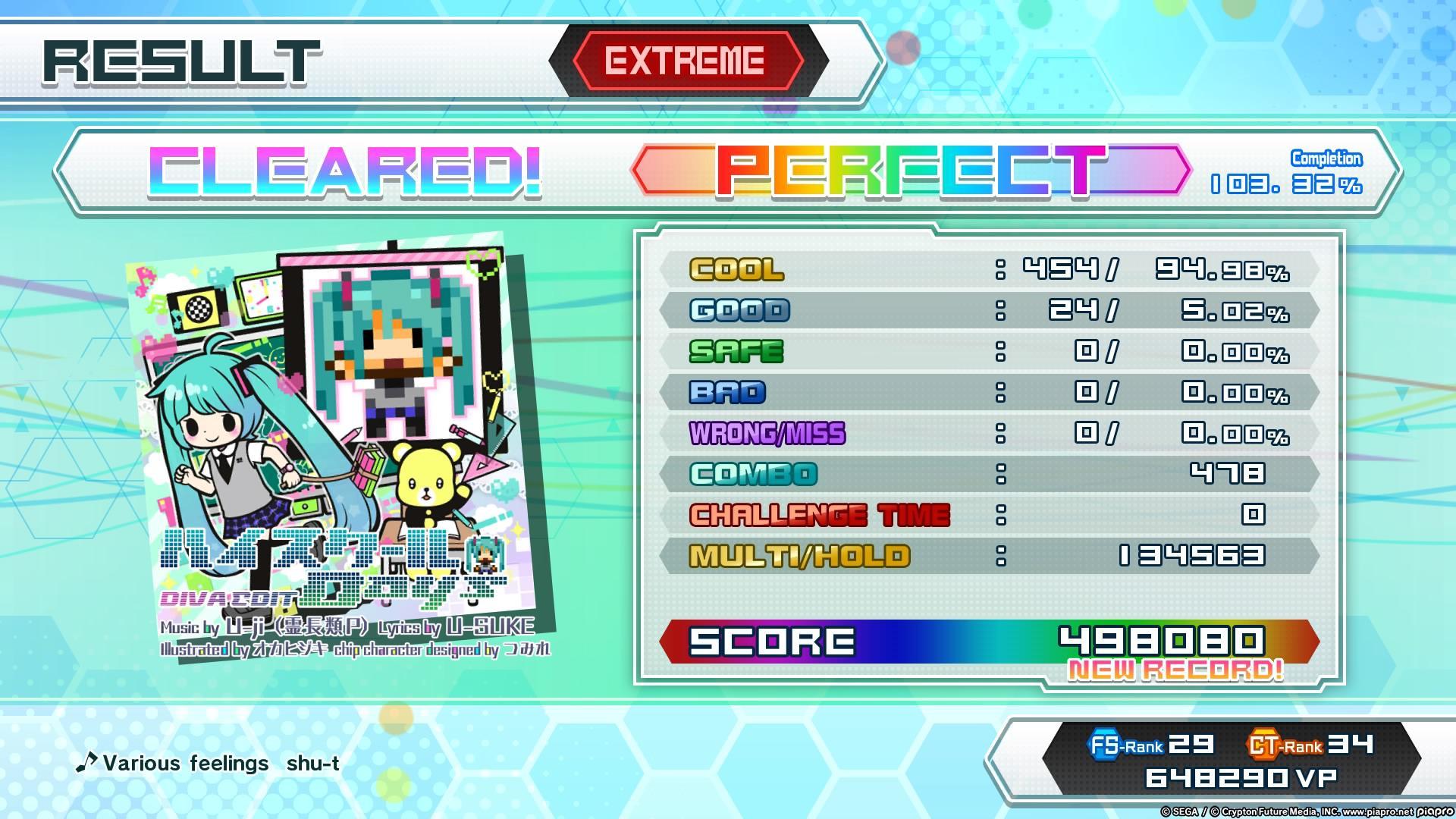 here's another 8 star perfect EXTREME run on High School Days - DIVA EDIT. | Scrolller
