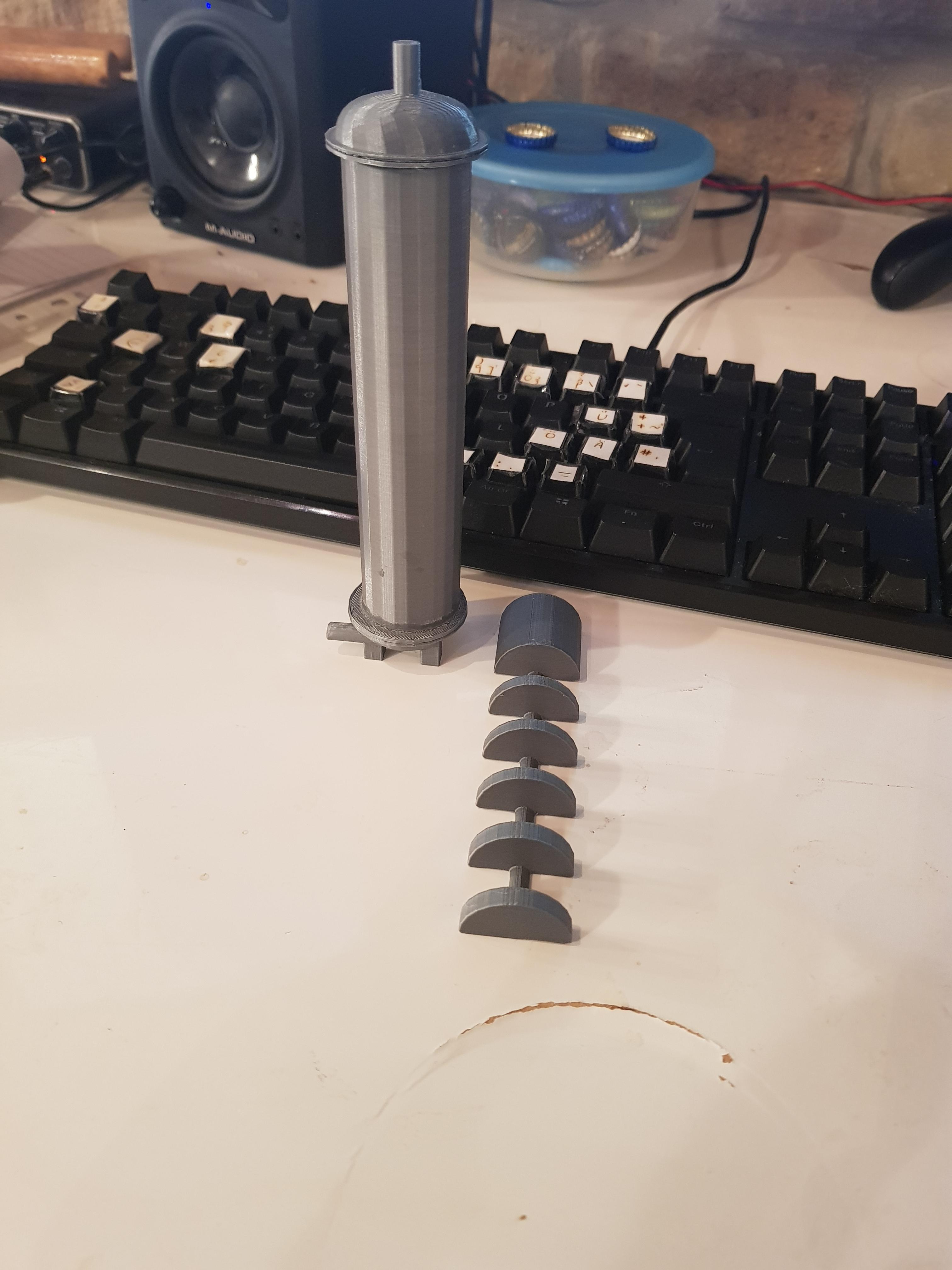 Here's my 32:1 scale fixed bed reactor 3d printed for a Uni module | Scrolller