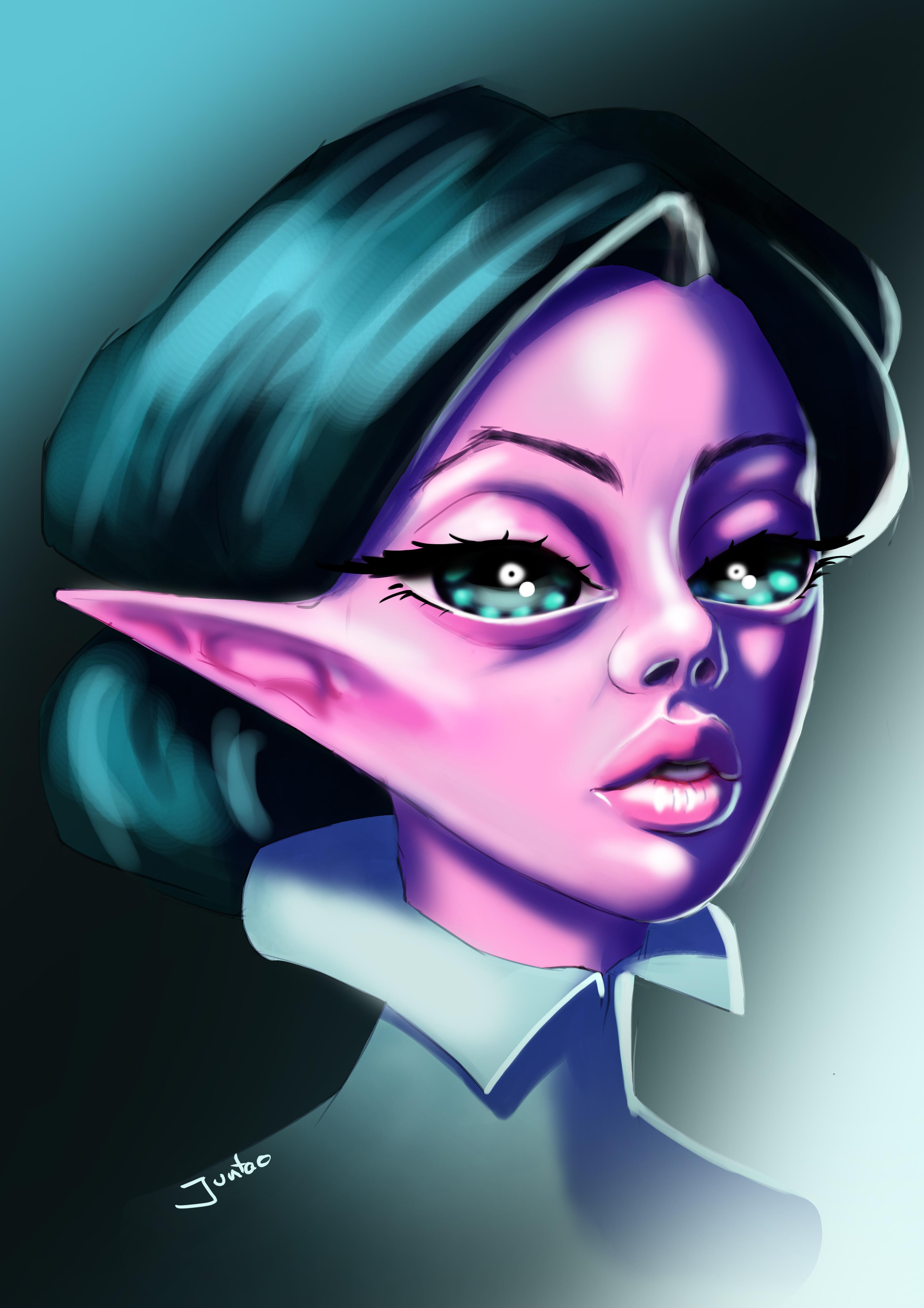 High elf sorceress portrait study (OC by me) | Scrolller