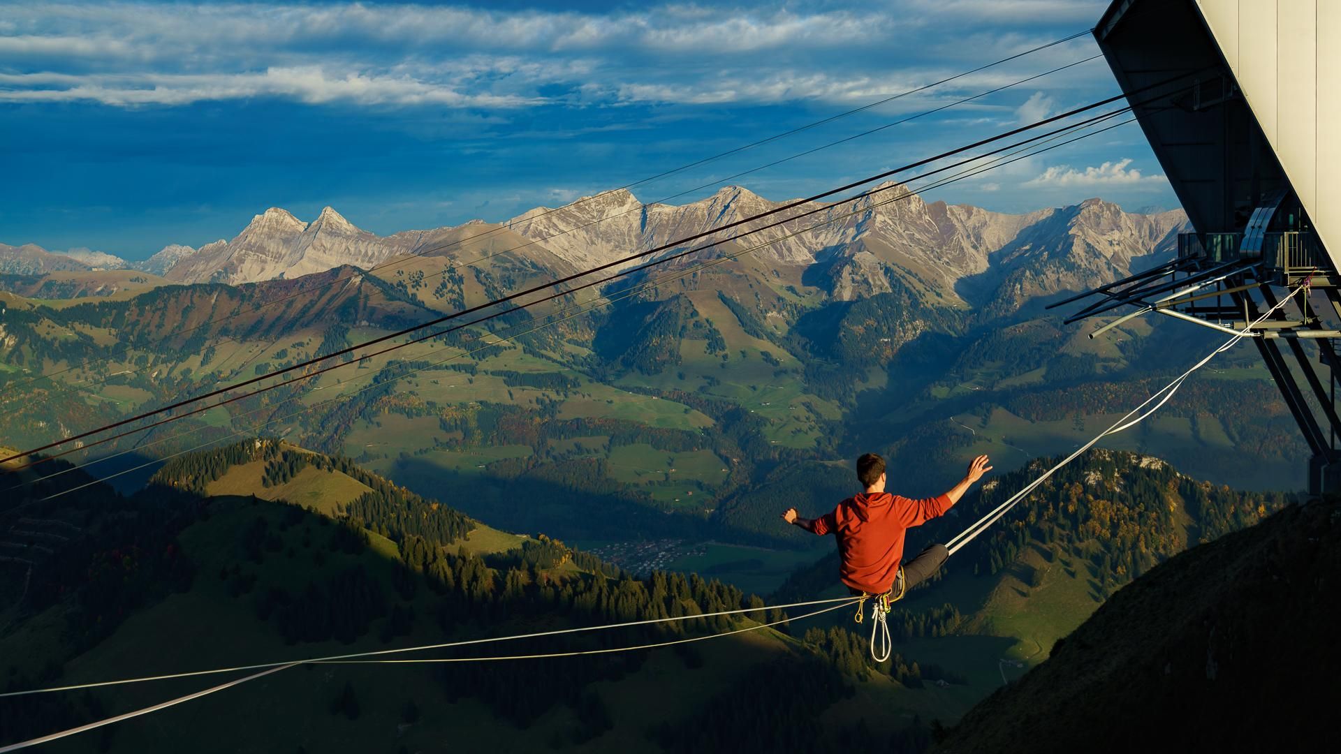Highlining in Swiss Alps | Scrolller
