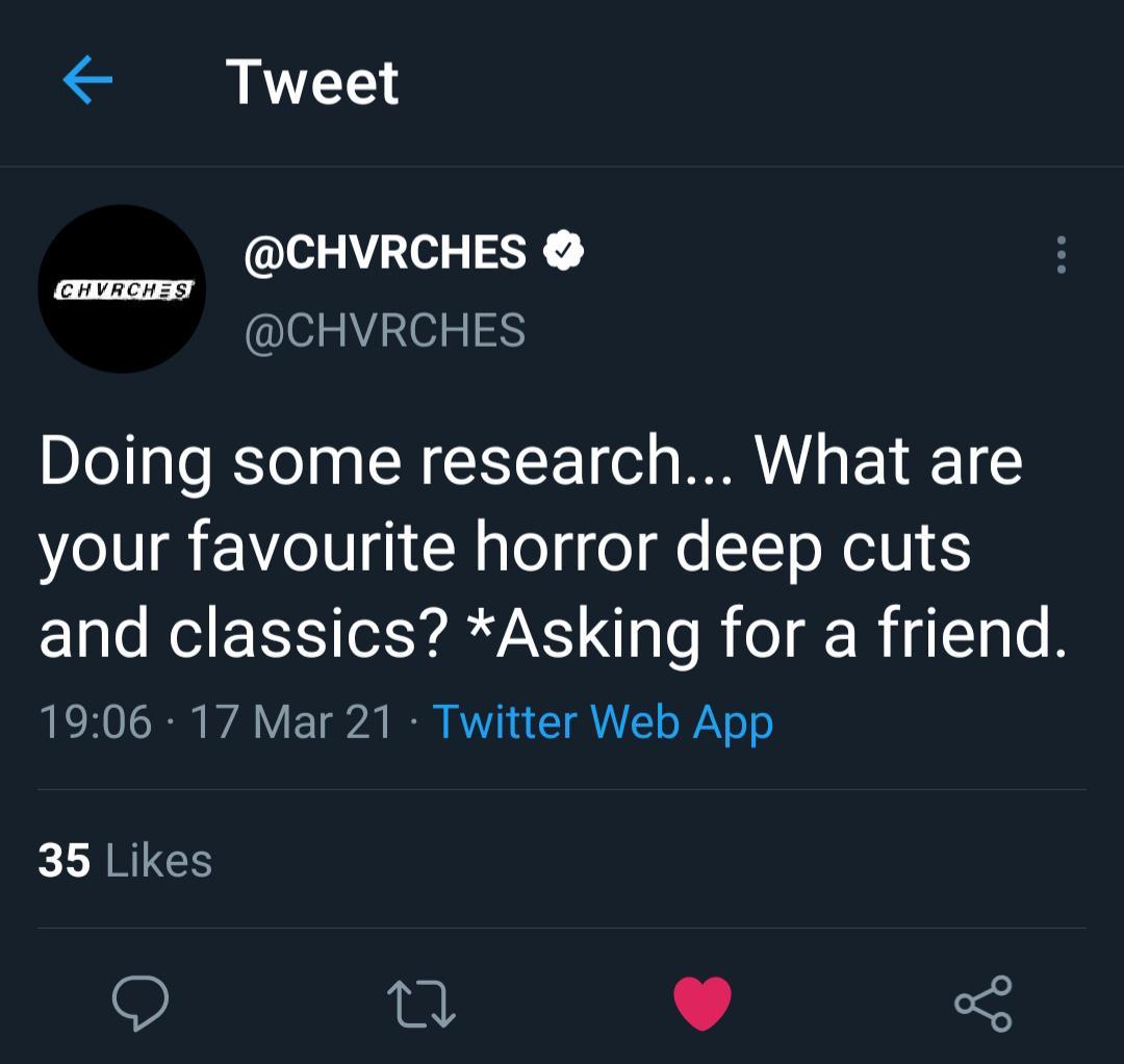 Hmm, is the new theme for Chvrches 4 Dark? Just a few days ago we got ...