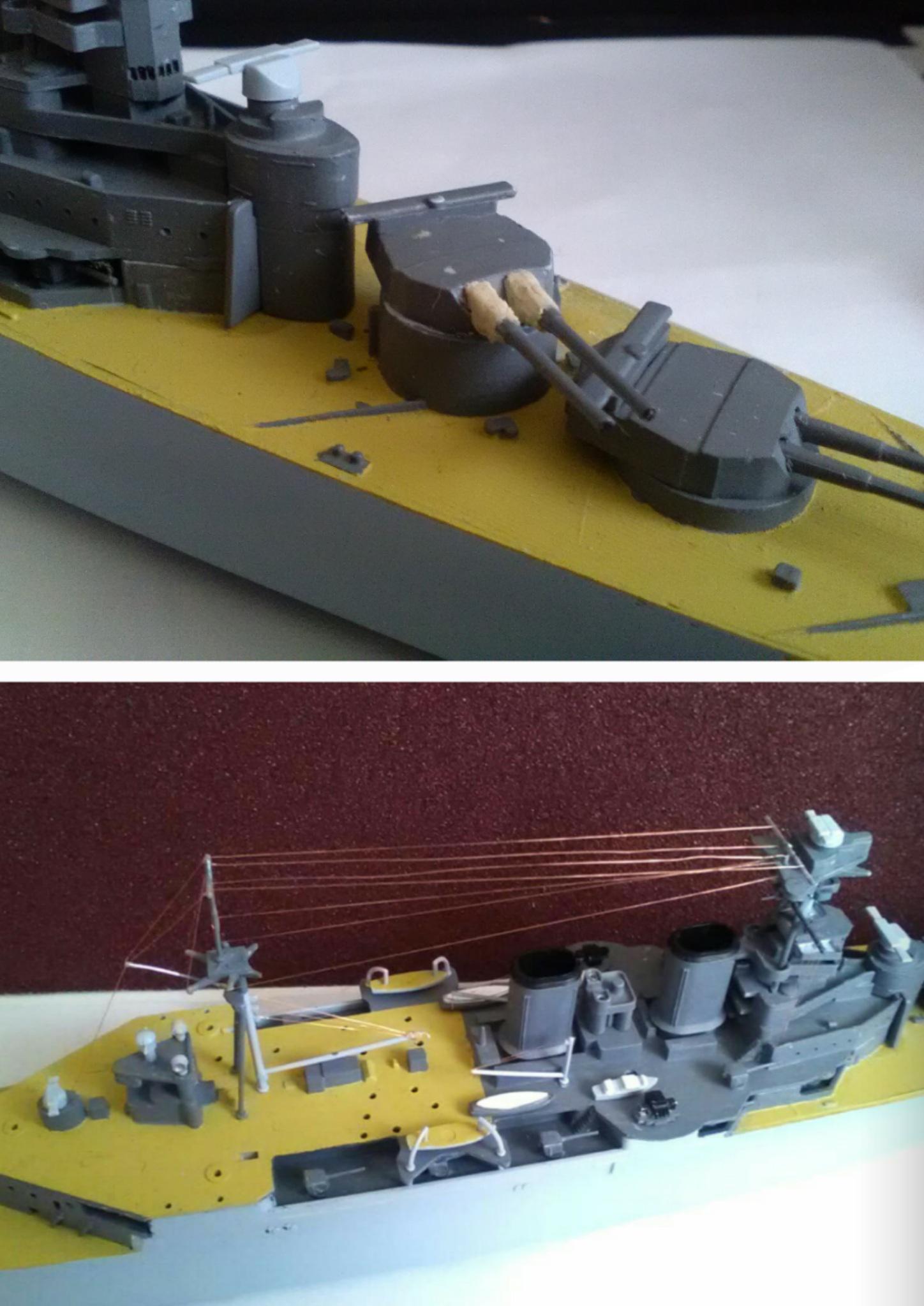 HMS Hood ship rigging. Airfix, scale 1/600 | Scrolller