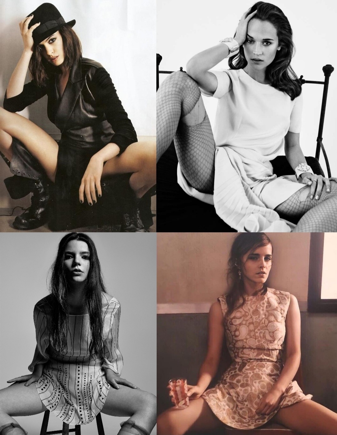 Hollywood starlets love to spread their legs wide: Anne Hathaway, Alicia Vikander, Anya Taylor ...