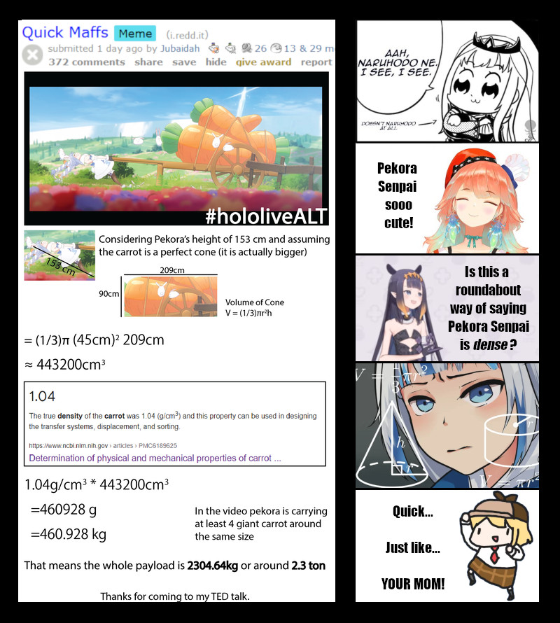 Hololive En reacts to Quick Maffs meme | Scrolller