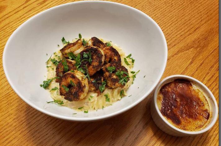 [Homemade] Blackened Shrimp Risotto and Creme brulee | Scrolller