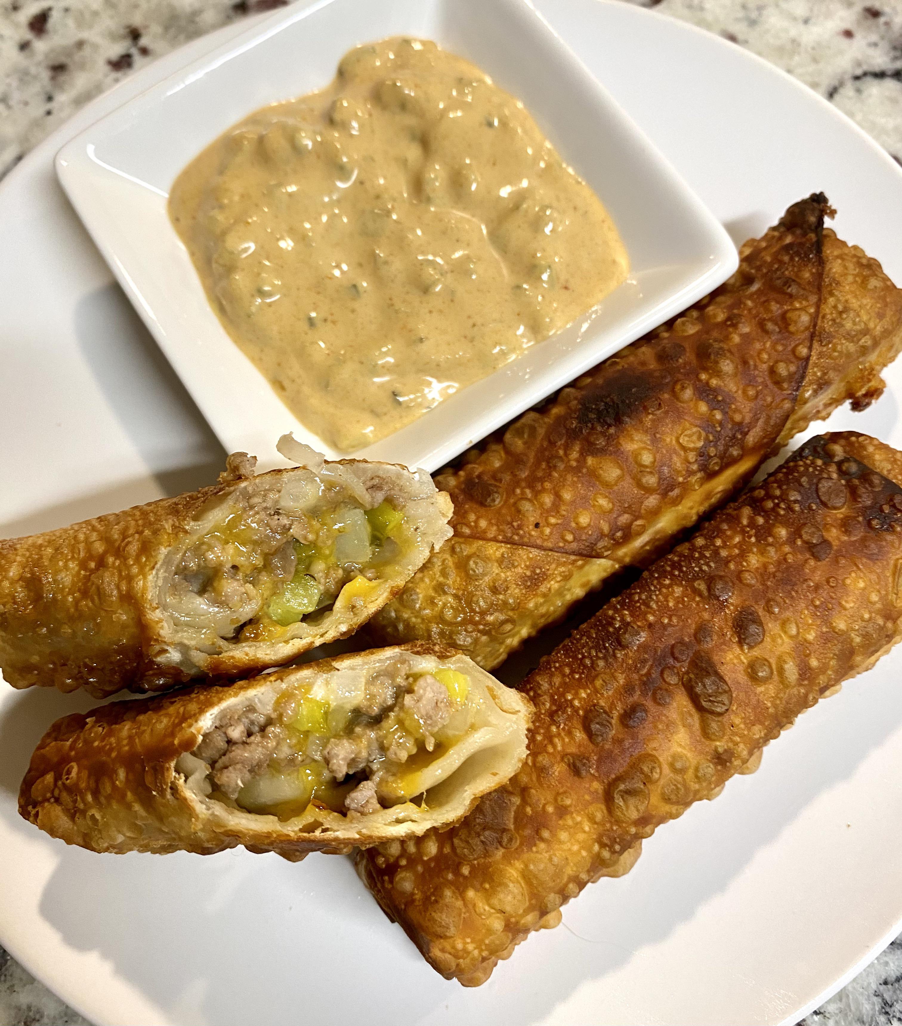 [Homemade] Cheeseburger egg rolls with Big Mac sauce | Scrolller