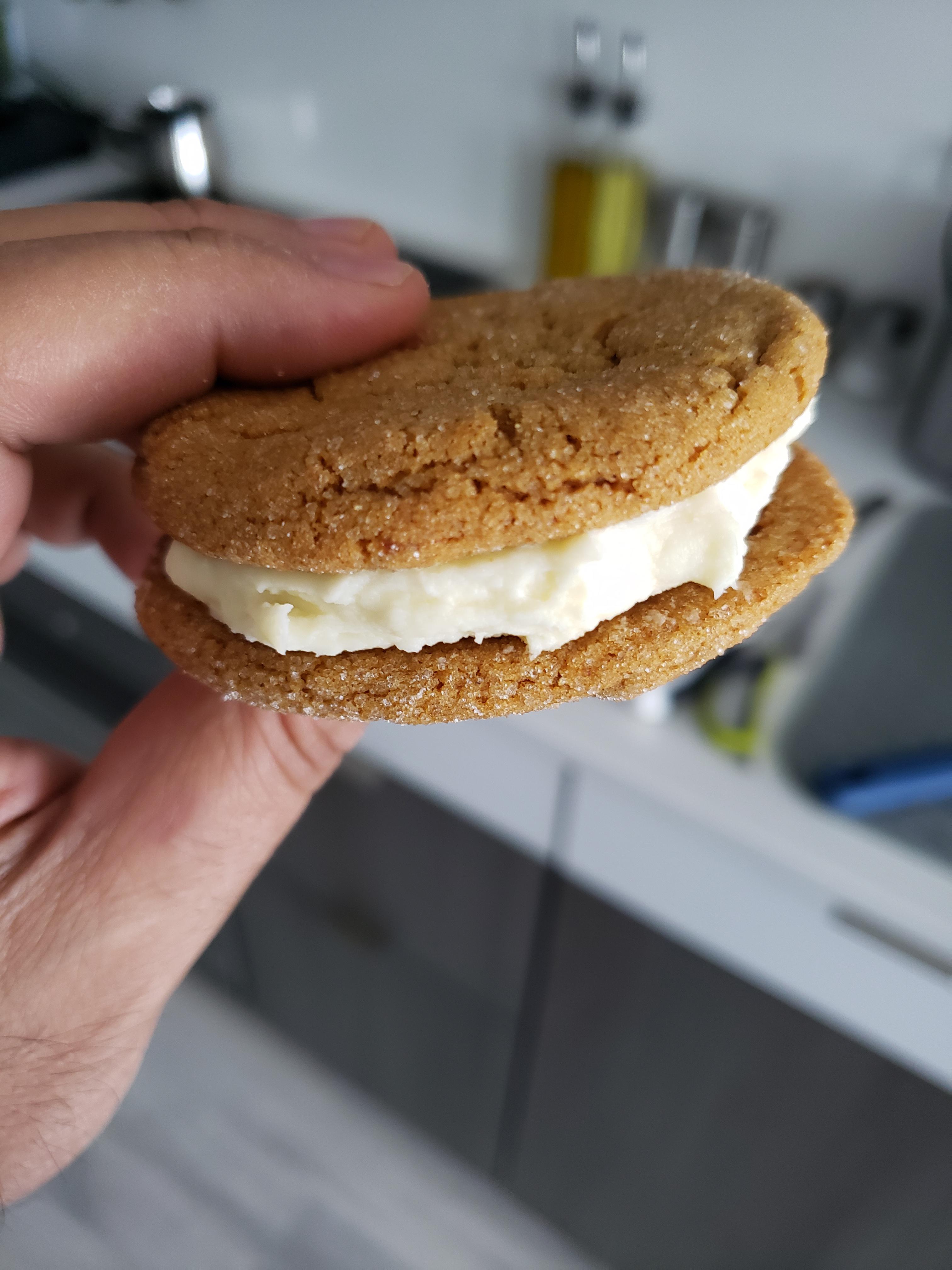[Homemade] Cream cheese buttercream stuffed ginger cookies | Scrolller
