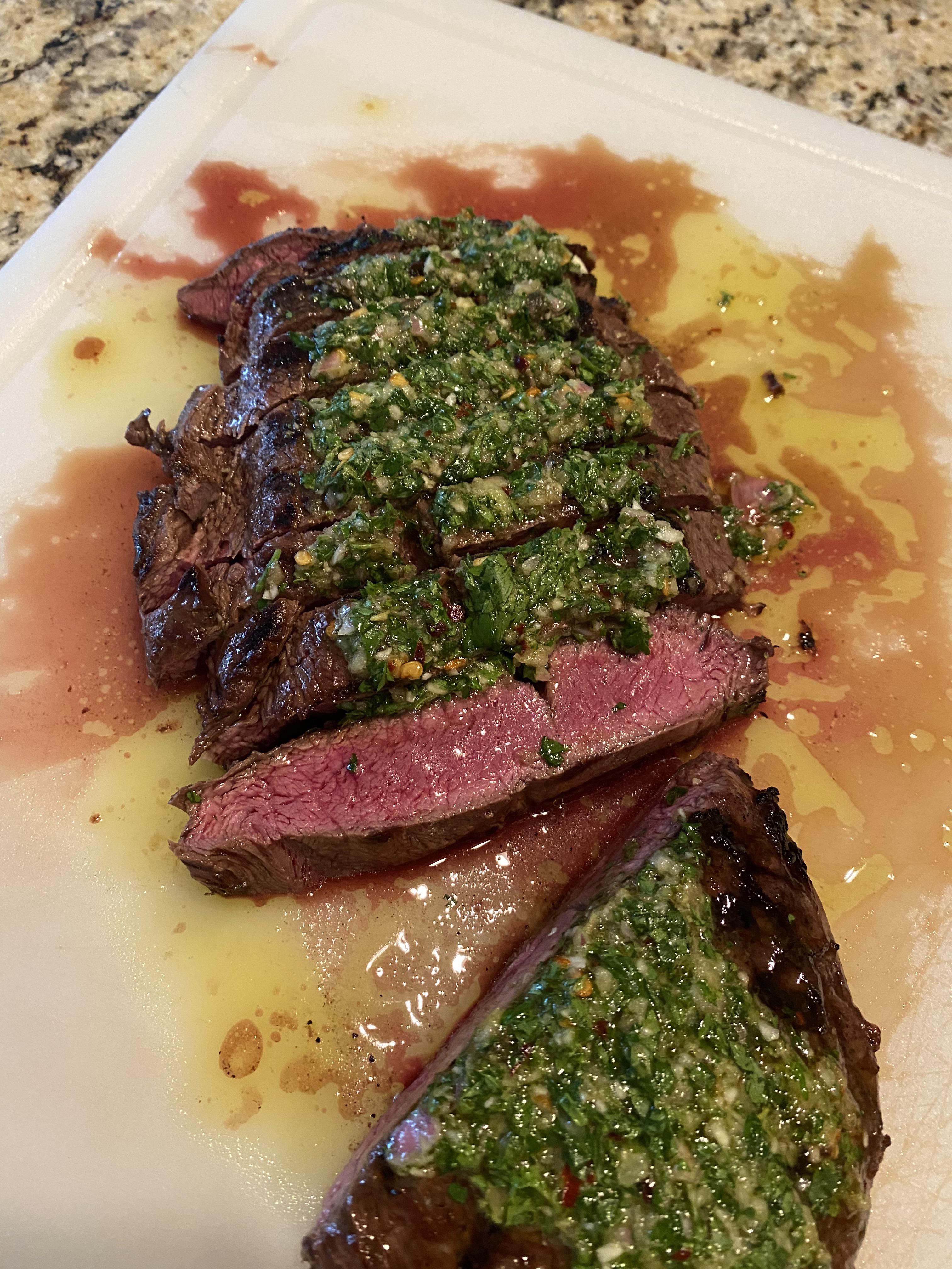 [homemade] Flank steak with Chimichurri | Scrolller