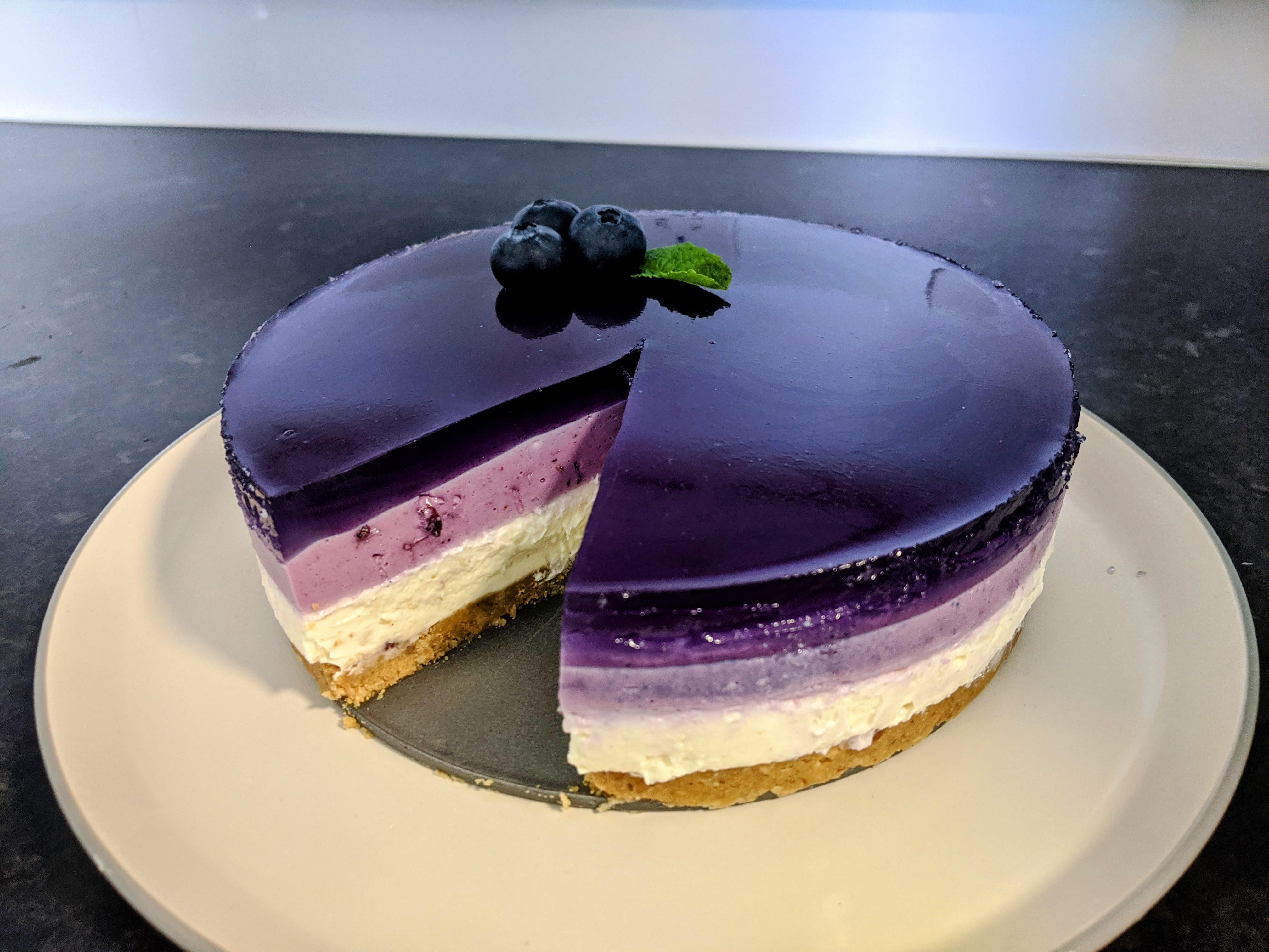 [Homemade] Lemon and Blueberry cheesecake | Scrolller