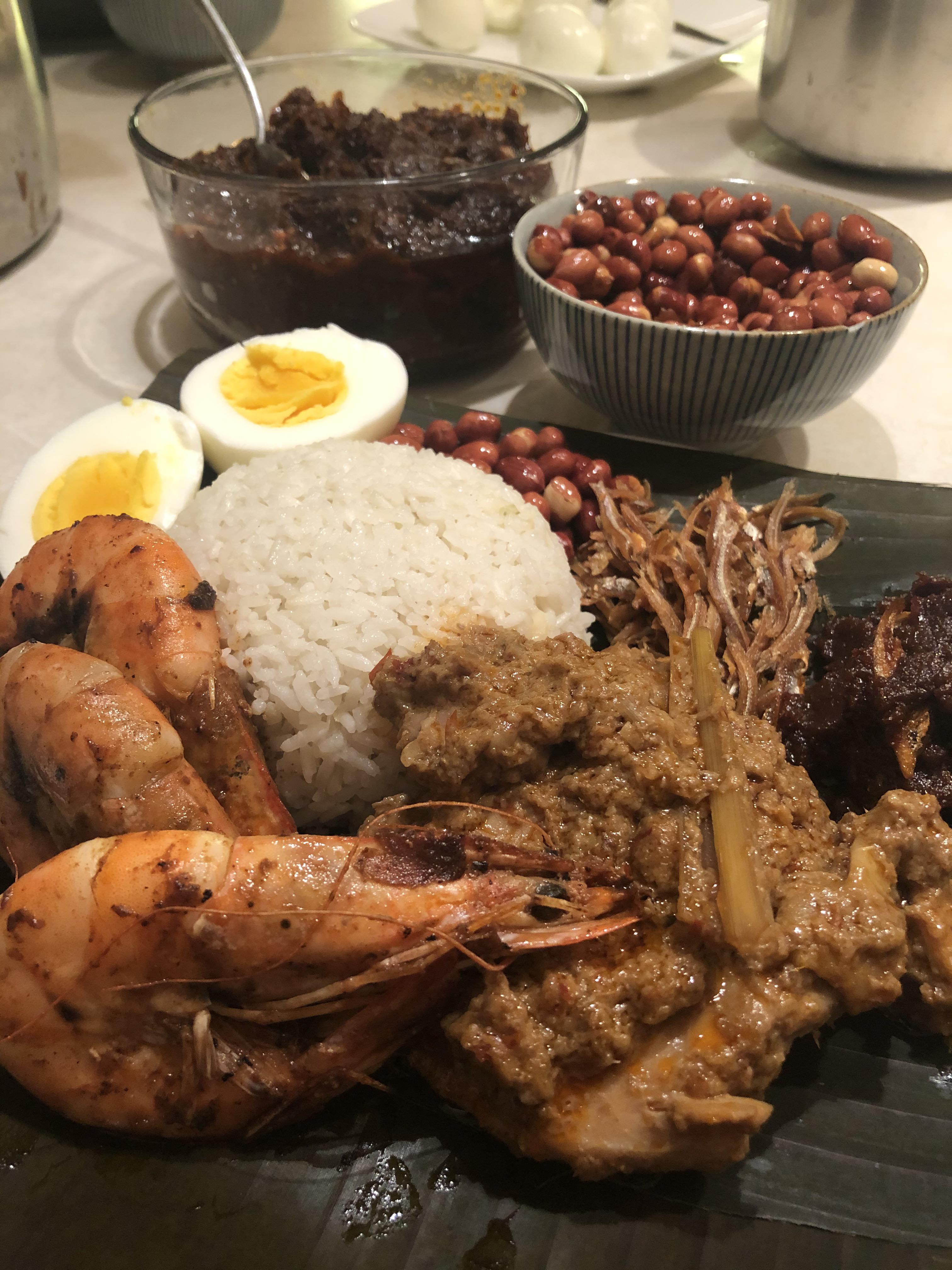 Homemade Nasi Lemak, Rendang and Asam Prawns to celebrate this festive season. Happy ...