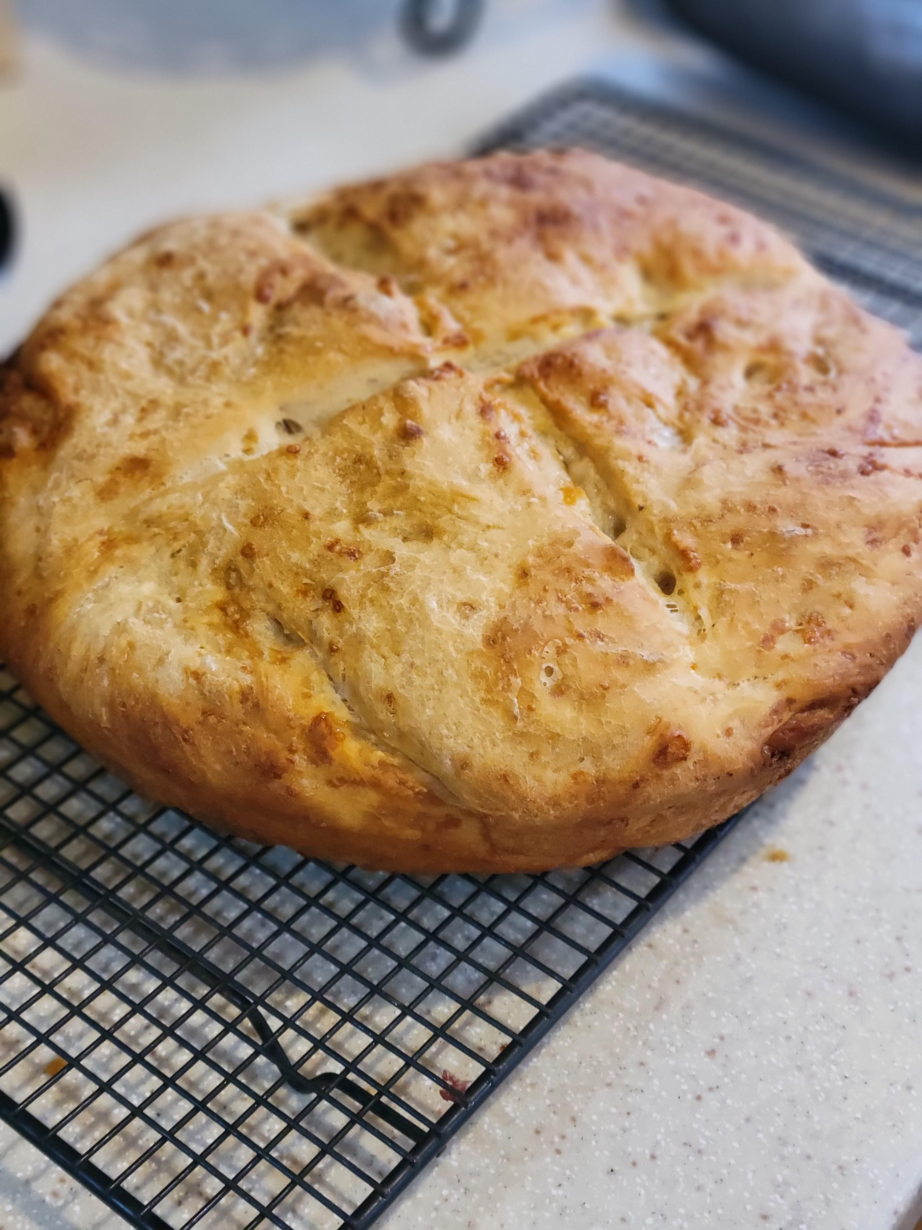 [Homemade] Parmigiano Reggiano cheese bread fresh from the oven. | Scrolller