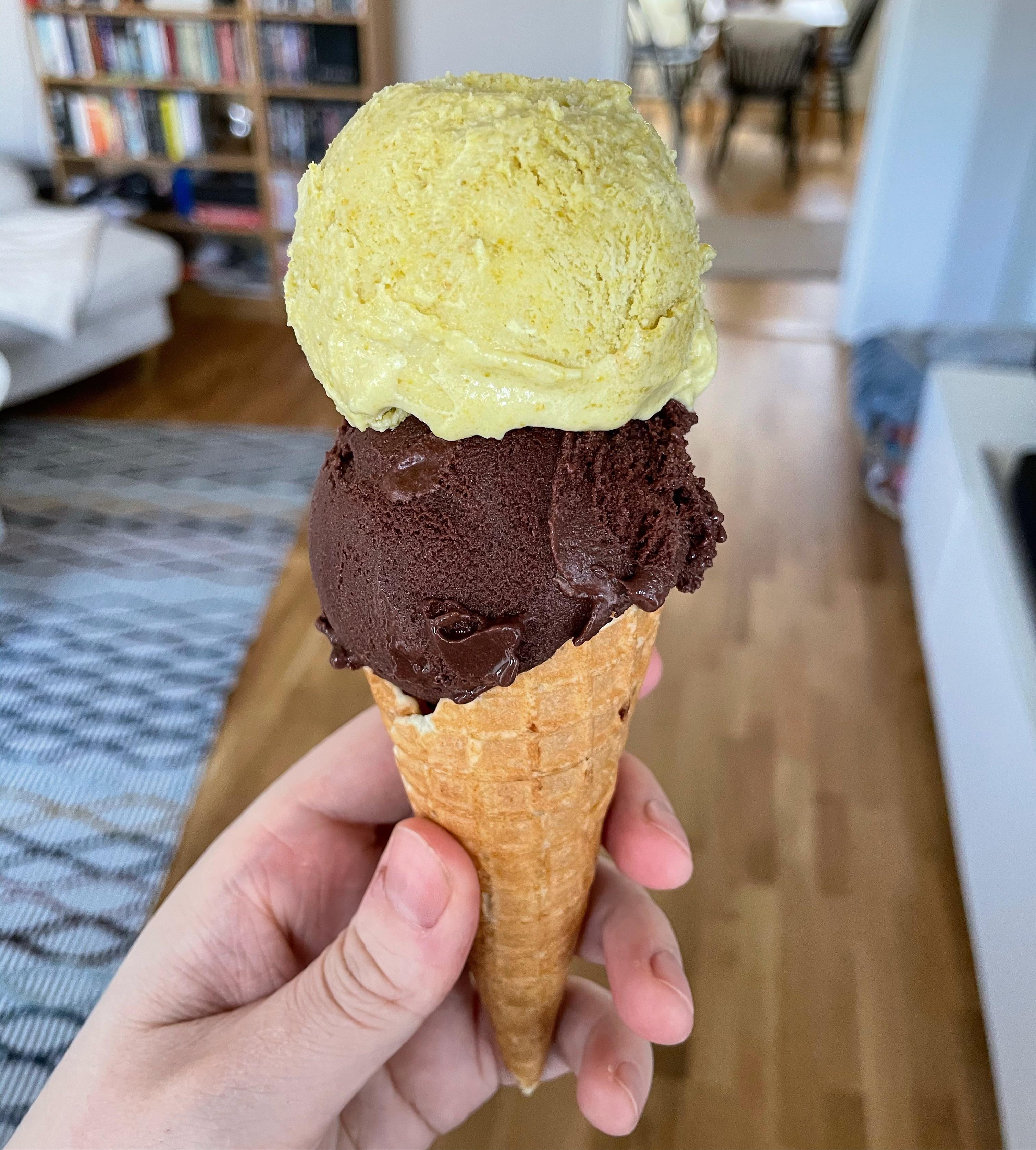 [Homemade] Pistachio and chocolate gelato | Scrolller