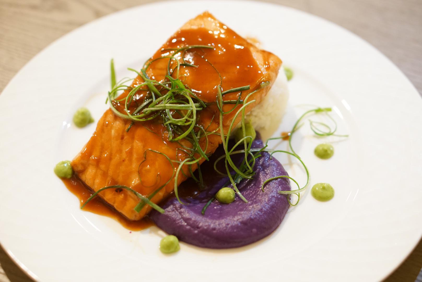 [Homemade] Teriyaki Salmon with Yam Puree and Avocado Sauce. | Scrolller