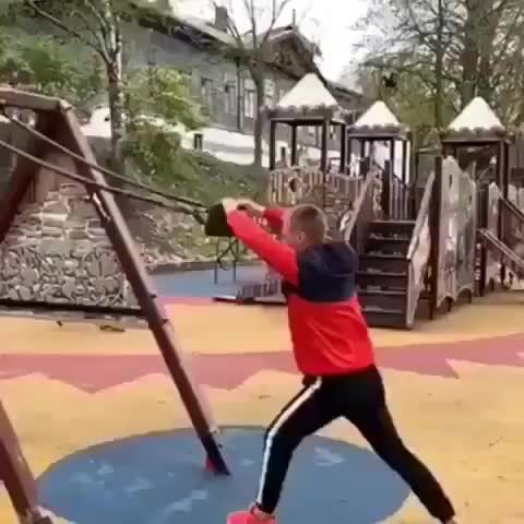 Hopping on the swing real quick | Scrolller