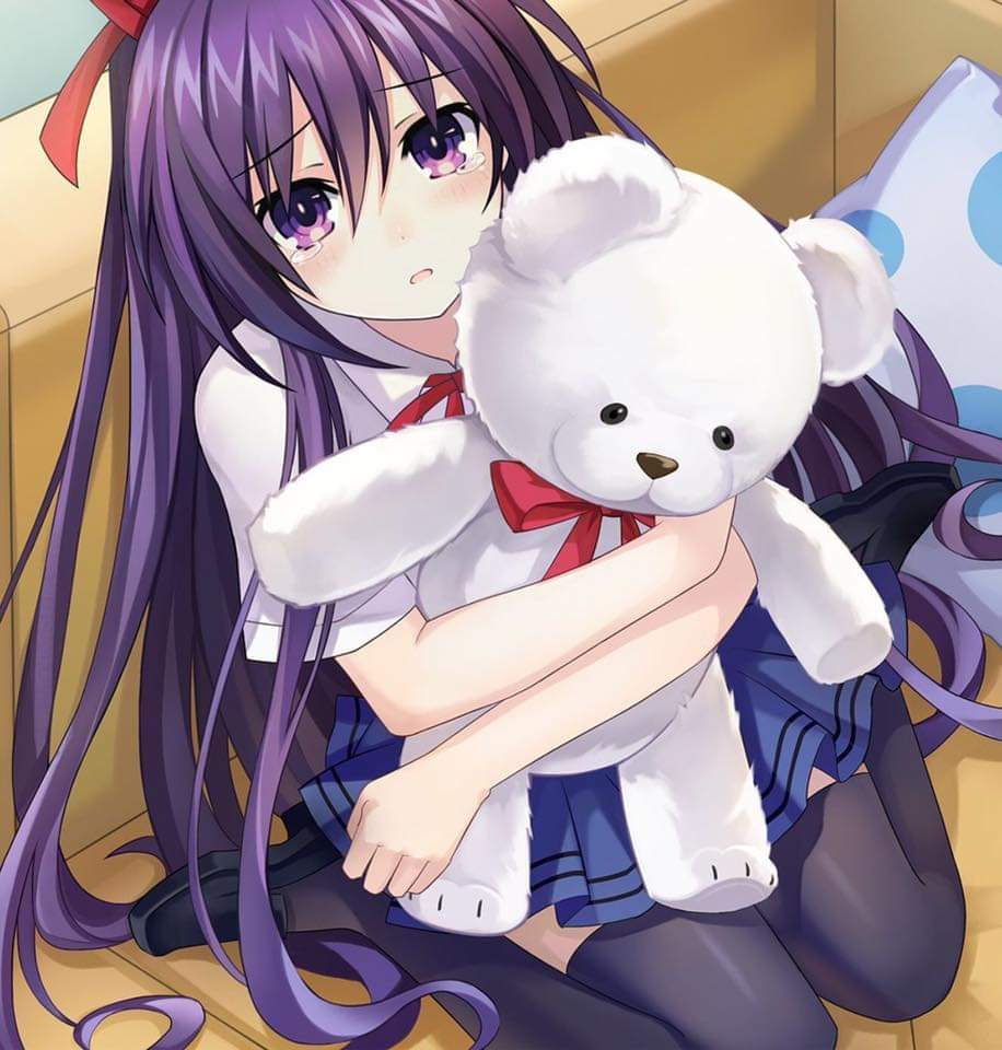 Tohka and her teddy bear. | Scrolller
