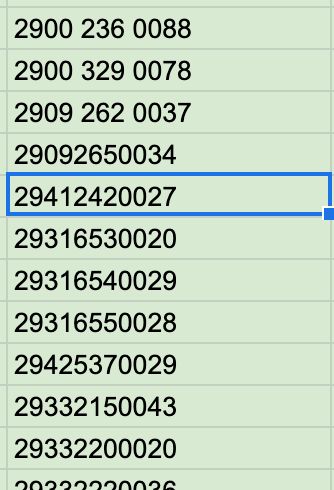 How do I ad spaces in a column for numberical values? | Scrolller