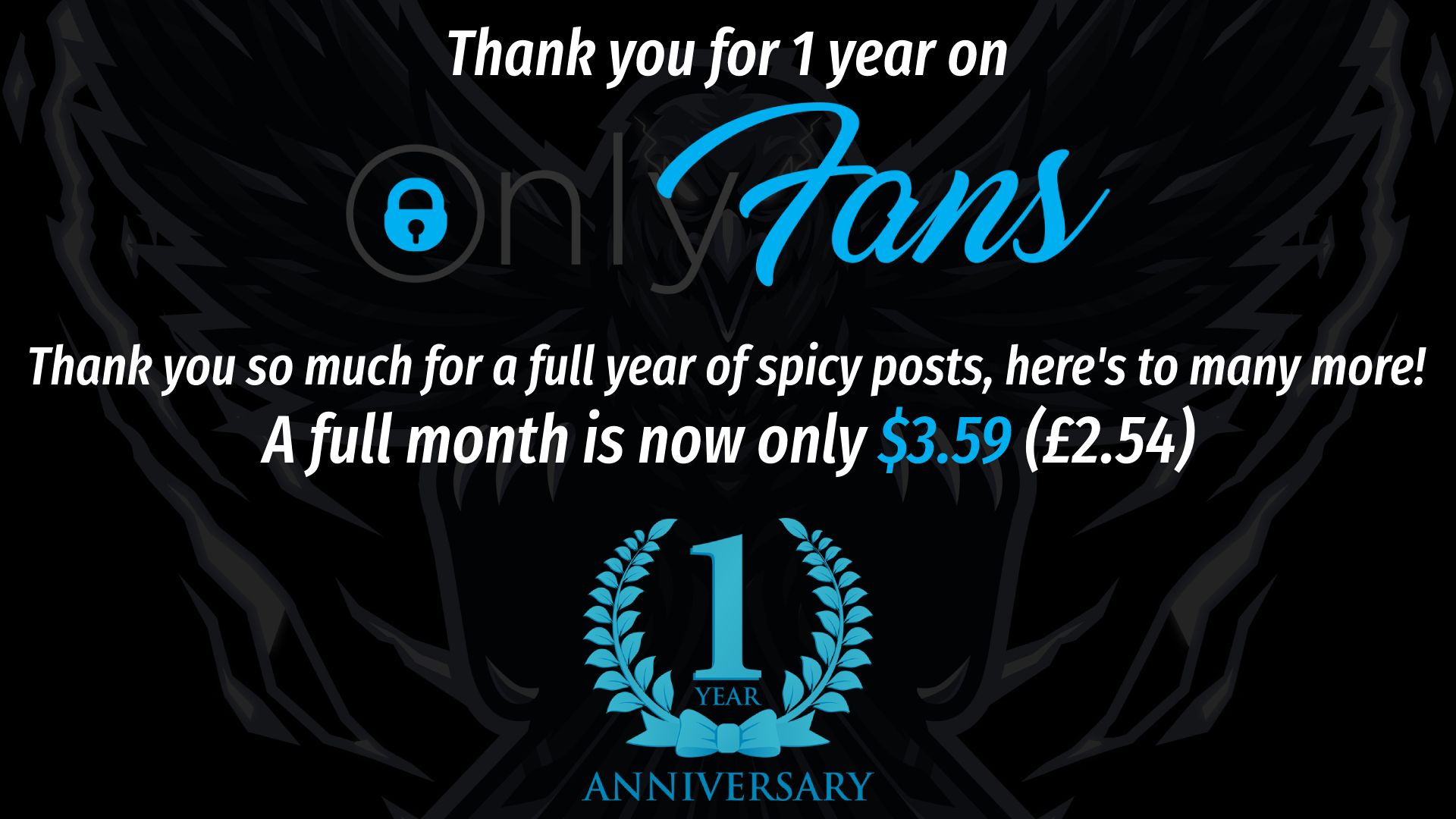 How time flies by! Thank you for a full year of support on https://onlyfans.com/raven ...