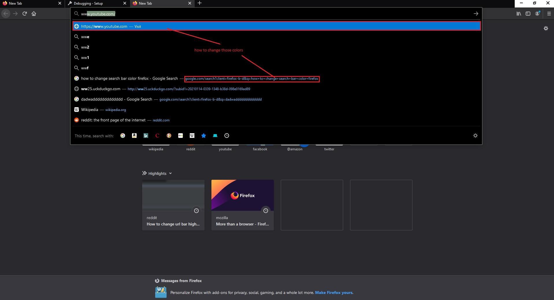 How to change search color in url dropdown menu? | Scrolller