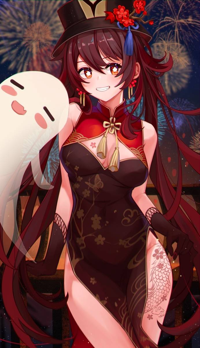 Hu Tao in Cheongsam by @酸汤 | Scrolller