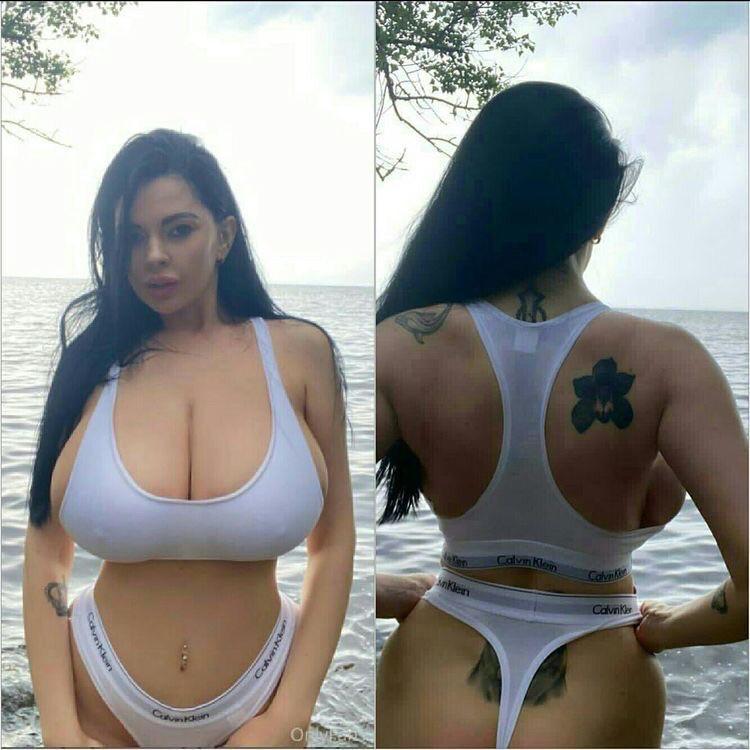 Huge boobs in white top, front and back (Sha Rizel) | Scrolller